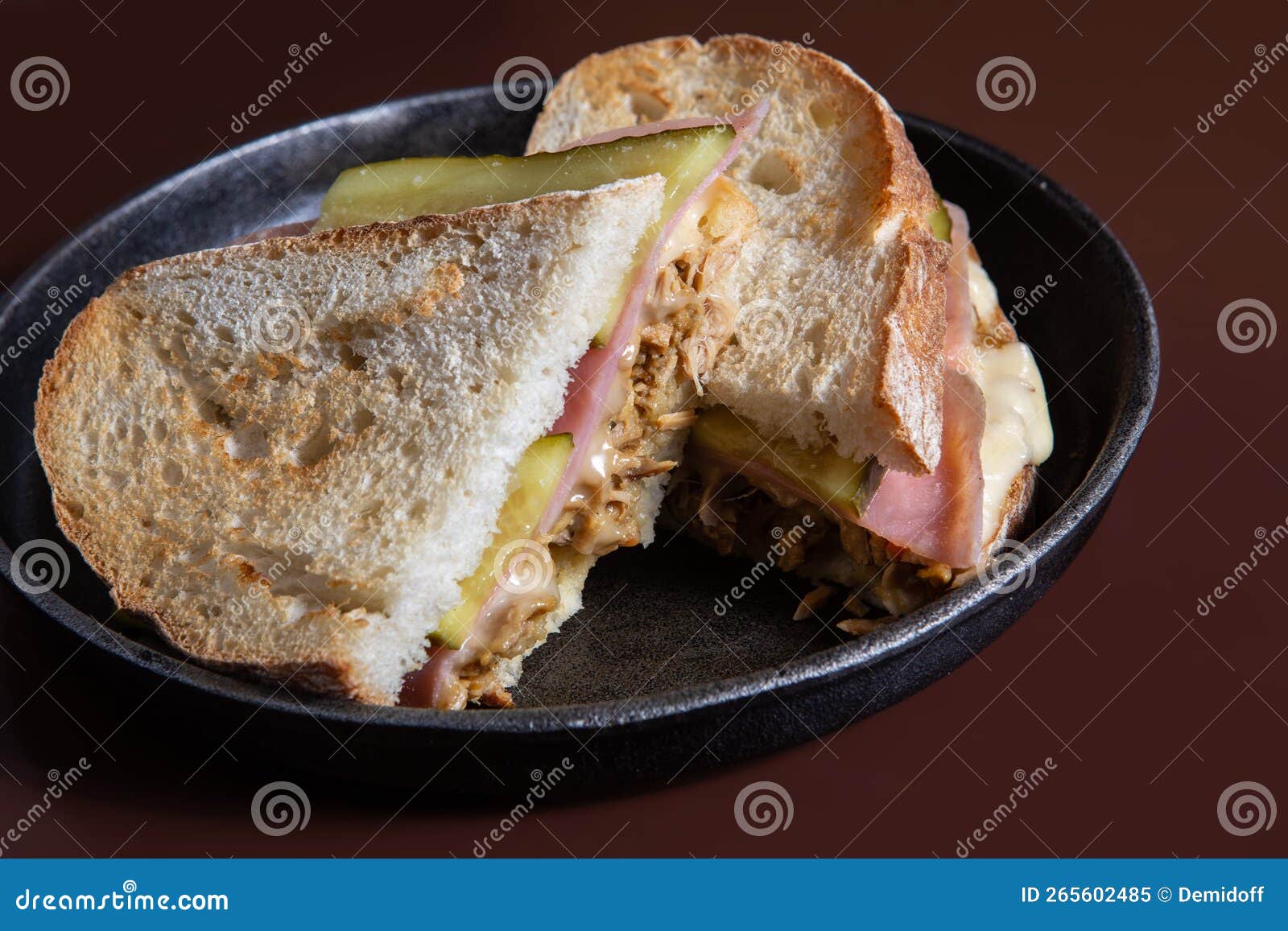 Hot sandwich stock image. Image of pork, sausage, drink - 265602485