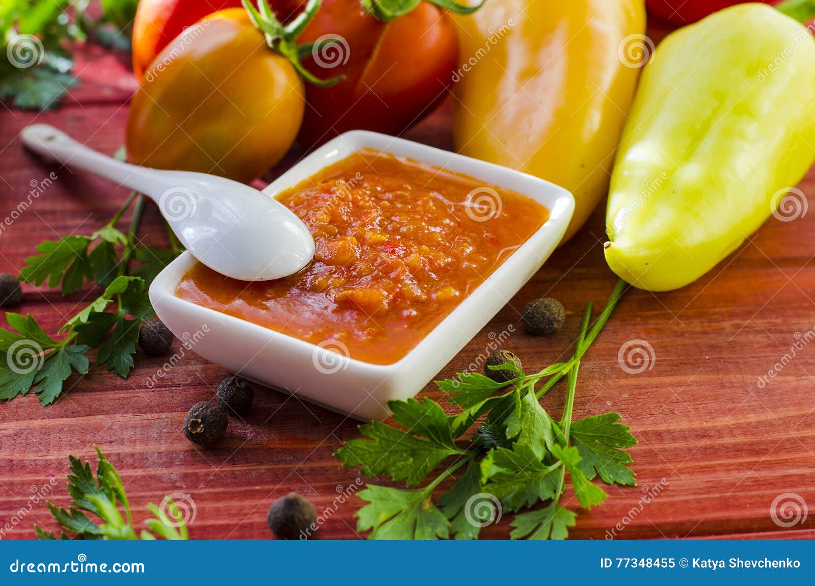 Hot sauce adjika stock image. Image of closeup, homemade - 77348455
