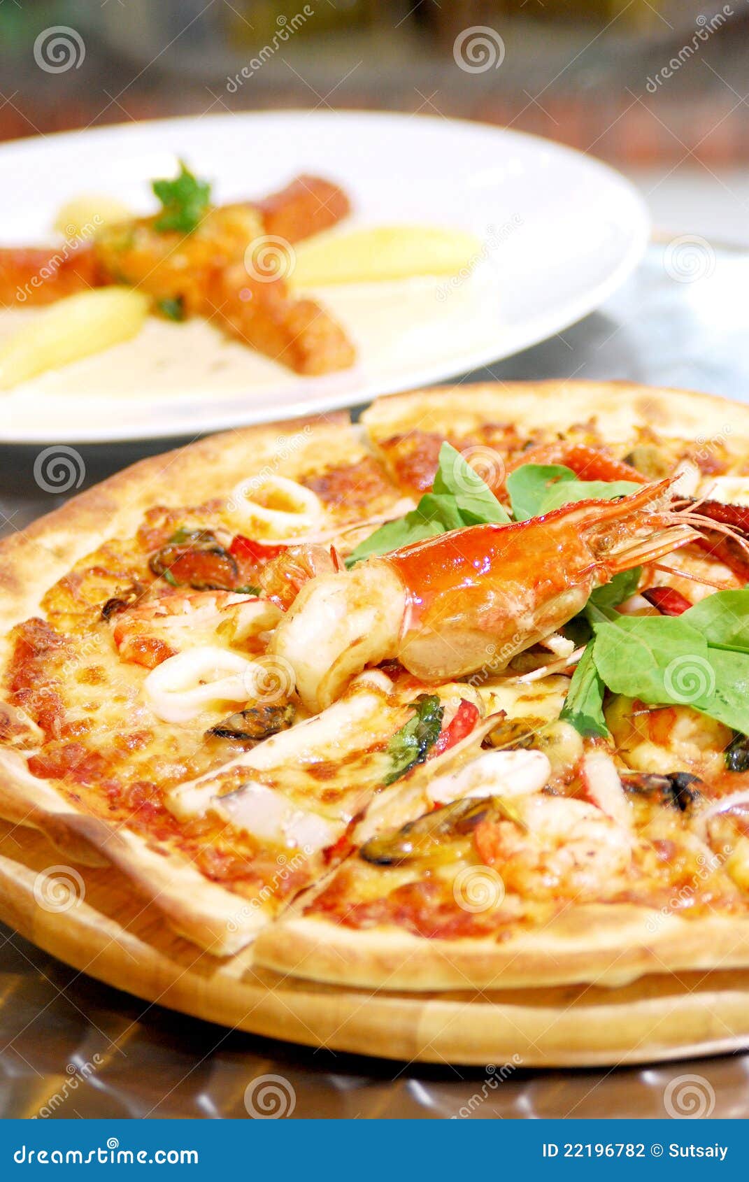 Hot seafood pizza stock photo. Image of junk, dine, ingredients - 22196782