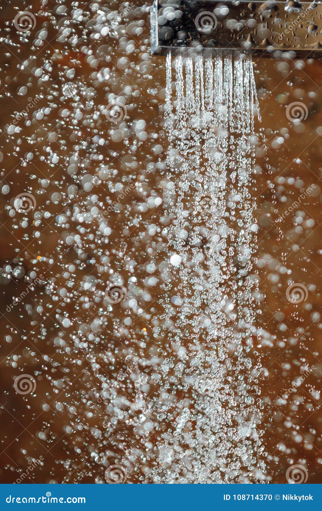 Hot Shower with Water Drops Stock Photo - Image of fresh, cold: 108714370
