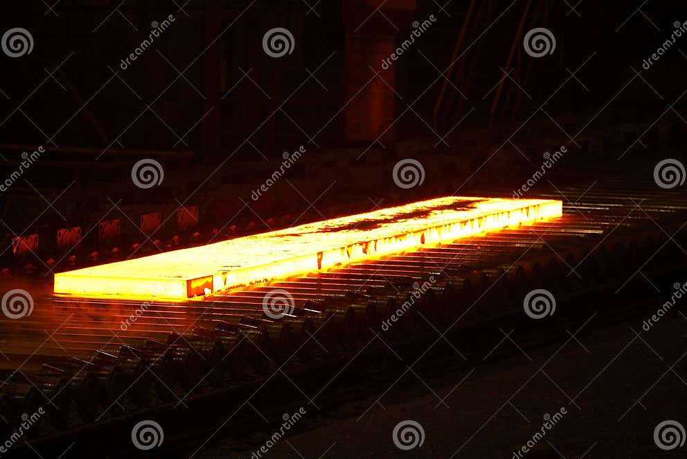 Hot slab stock photo. Image of steel, slab, mill, factory - 3836550