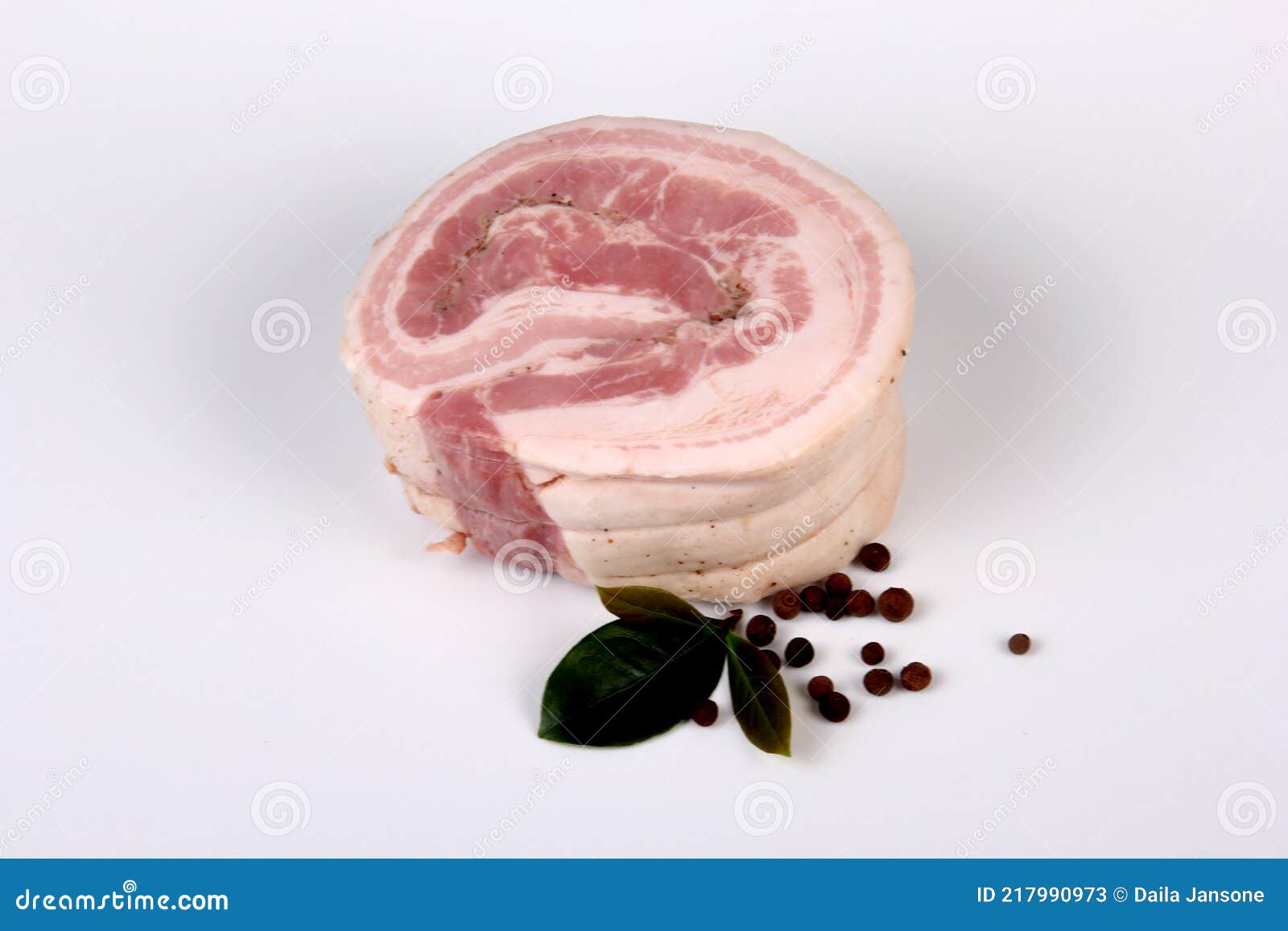 Hot Smoked Bacon Roulette. Smoked Pork Roll Stock Image - Image of ...