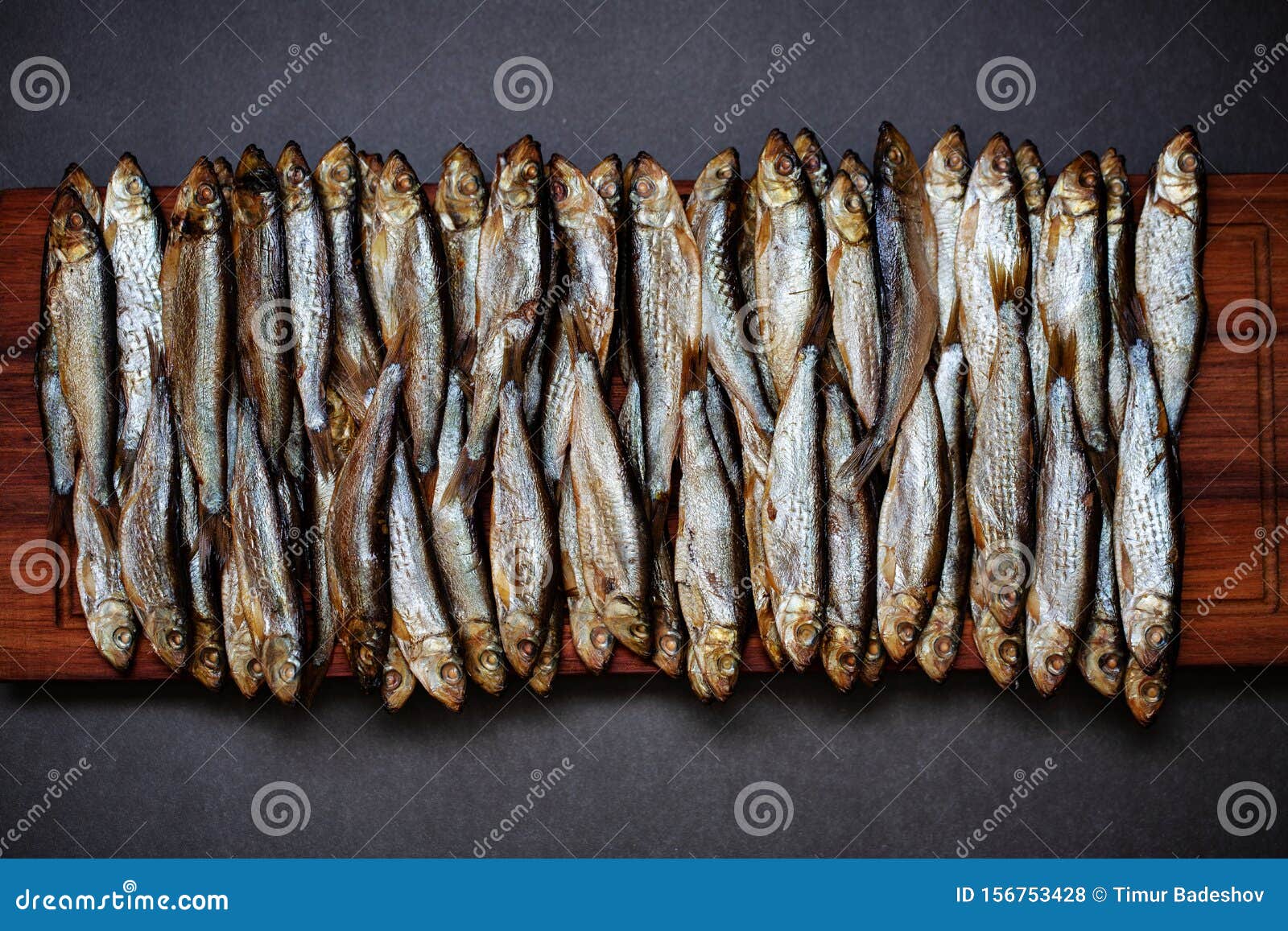 Hot Smoked Sprat on a Cutting Board Stock Photo - Image of lunch ...
