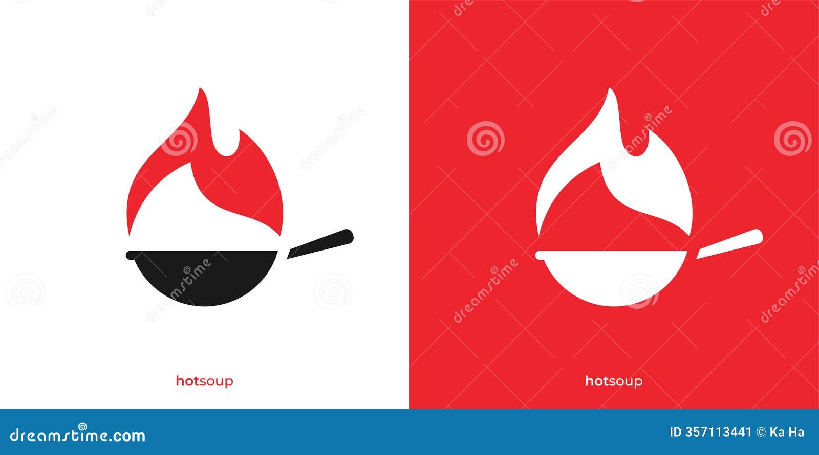 Simple Hot Soup Logo. Fire and Pan Laddle Graphic Icons Stock ...