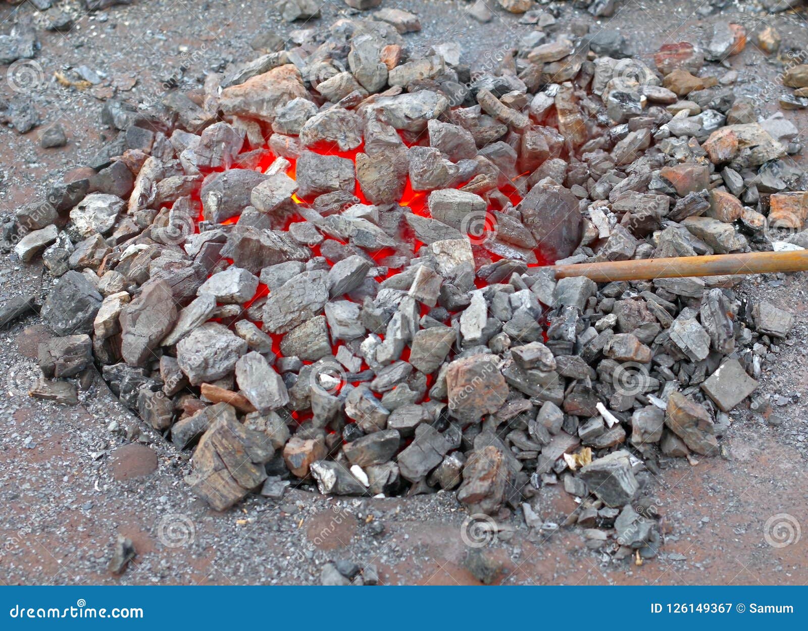 Hot Sparking Live-coals Burning Stock Image - Image of abstract, black ...