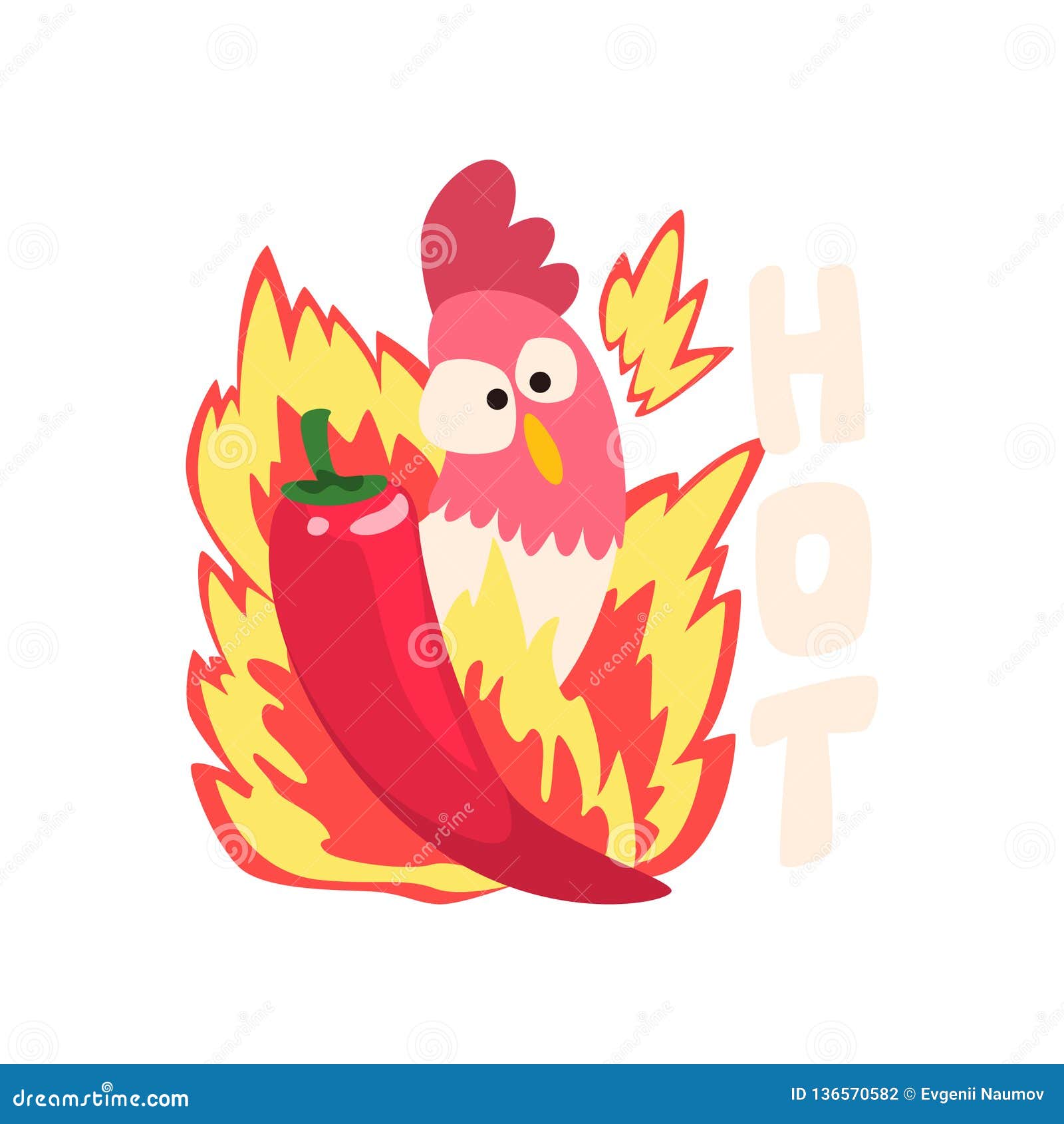 Chicken Fire Icon Logo Vector Design Template. Hot Chicken With ...