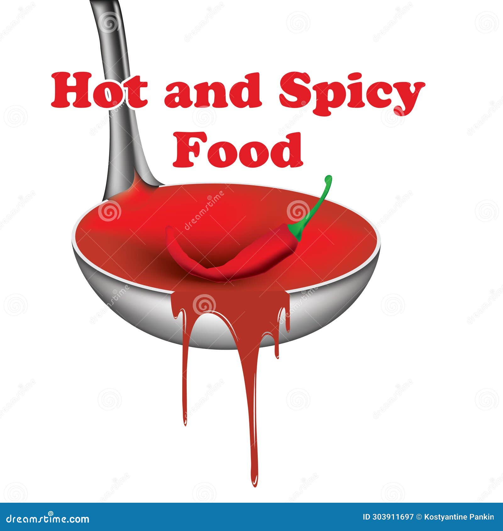 Hot and Spicy Food poster stock illustration. Illustration of dipper ...