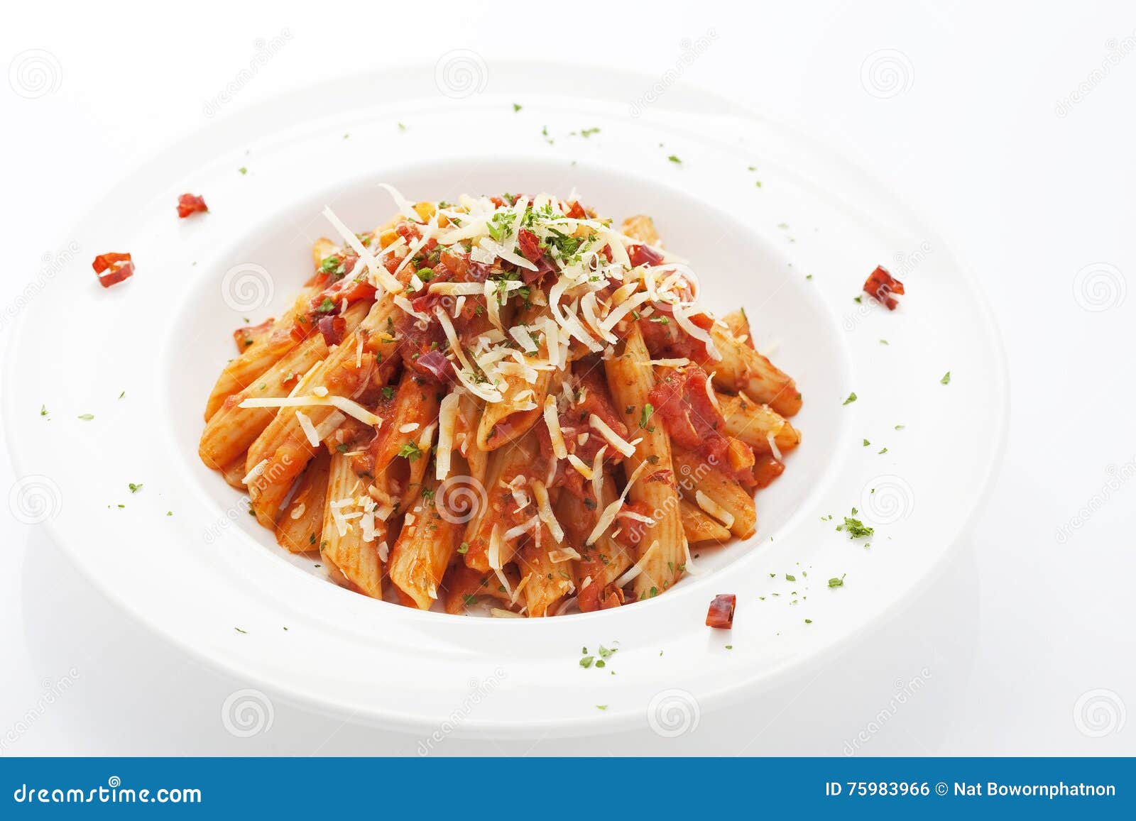 Hot and Spicy Red Sauce Penne Pasta Stock Photo - Image of italian ...