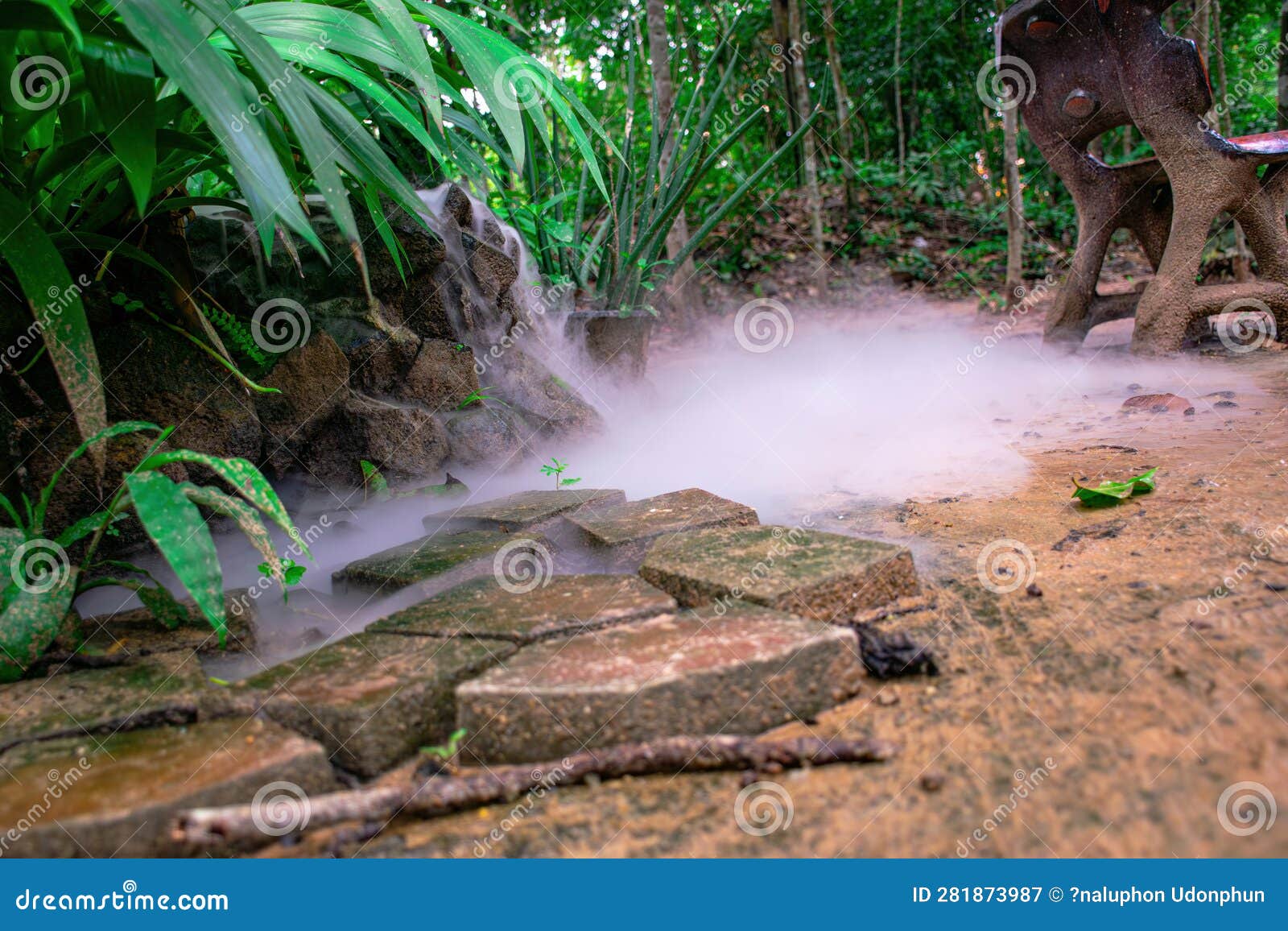 Hot Spring with Bright Blue Water Stock Image - Image of fairy ...