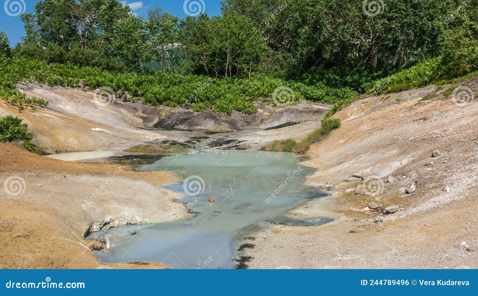 A Hot Spring in the Caldera of an Extinct Volcano. Stock Photo - Image ...