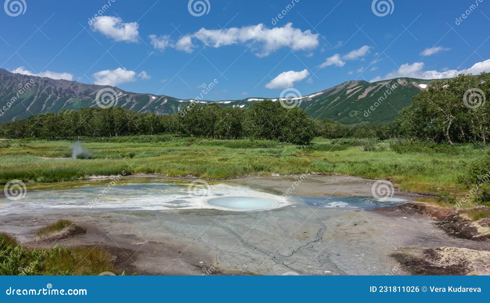 A Hot Spring in the Caldera of an Extinct Volcano. Stock Photo - Image ...