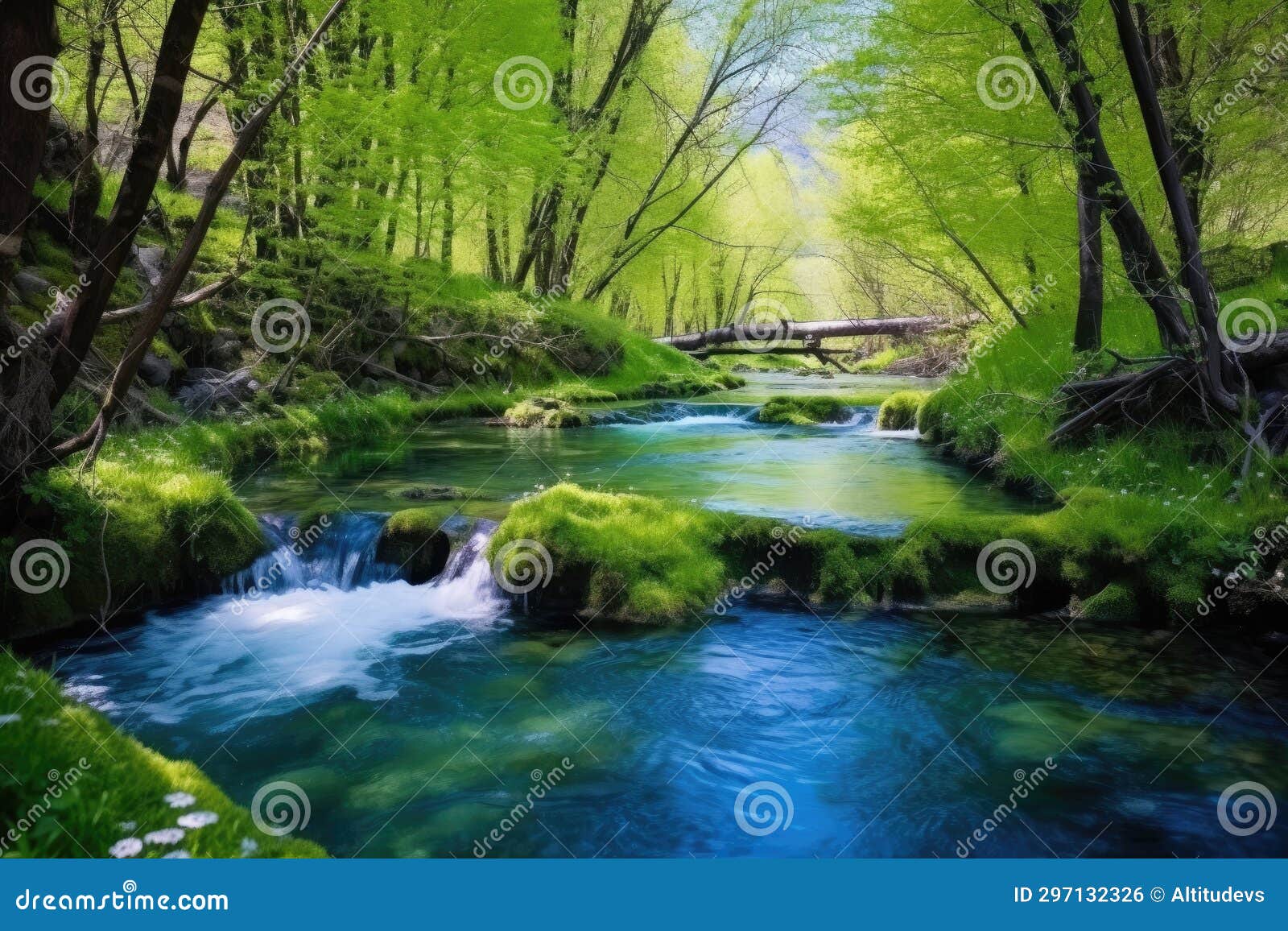 Hot Spring in Forest during Spring Blossoms Stock Photo - Image of ...