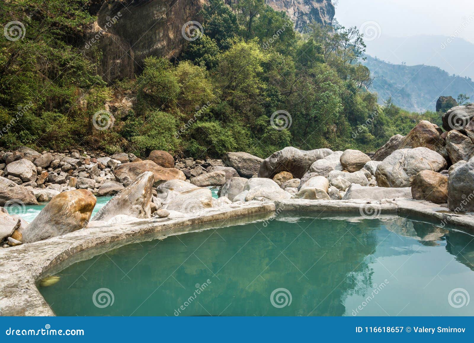 Hot Spring in the Himalayas. Stock Image - Image of nepal, landscape ...