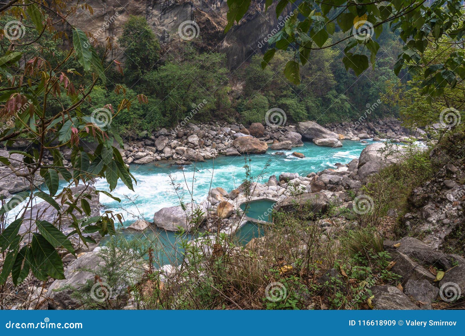 Hot Spring in the Himalayas. Stock Image - Image of wild, nature: 116618909