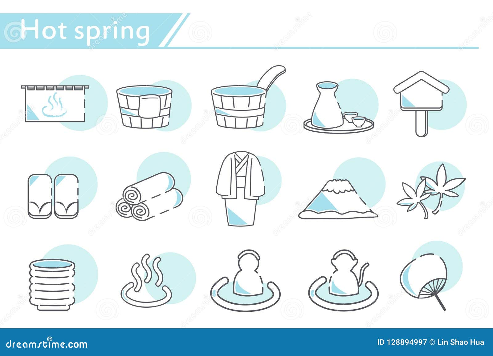 Hot spring icon stock vector. Illustration of onsen - 128894997