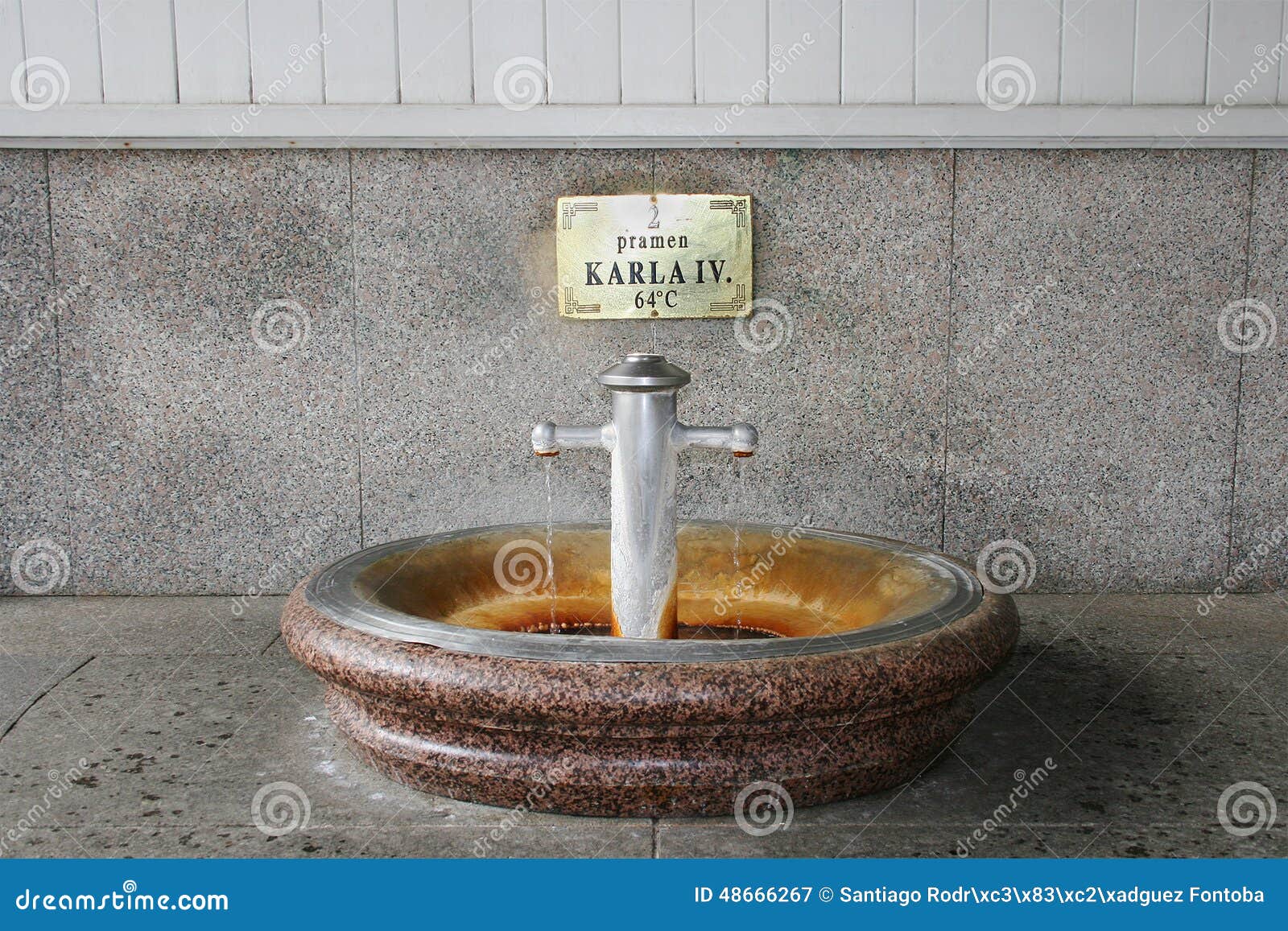 Hot spring in Karlovy Vary stock image. Image of pramen - 48666267