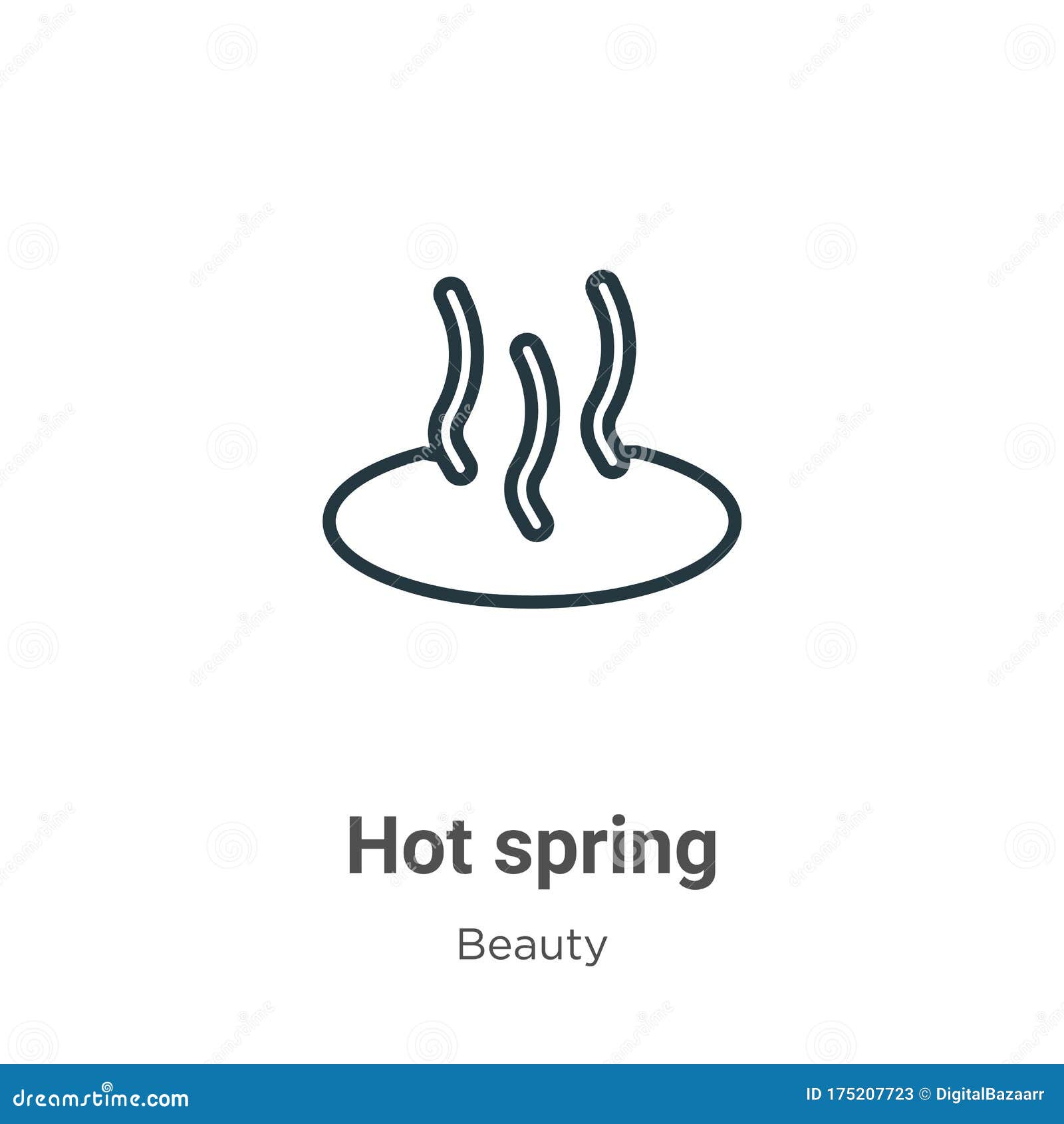 Hot Spring Outline Vector Icon. Thin Line Black Hot Spring Icon, Flat ...