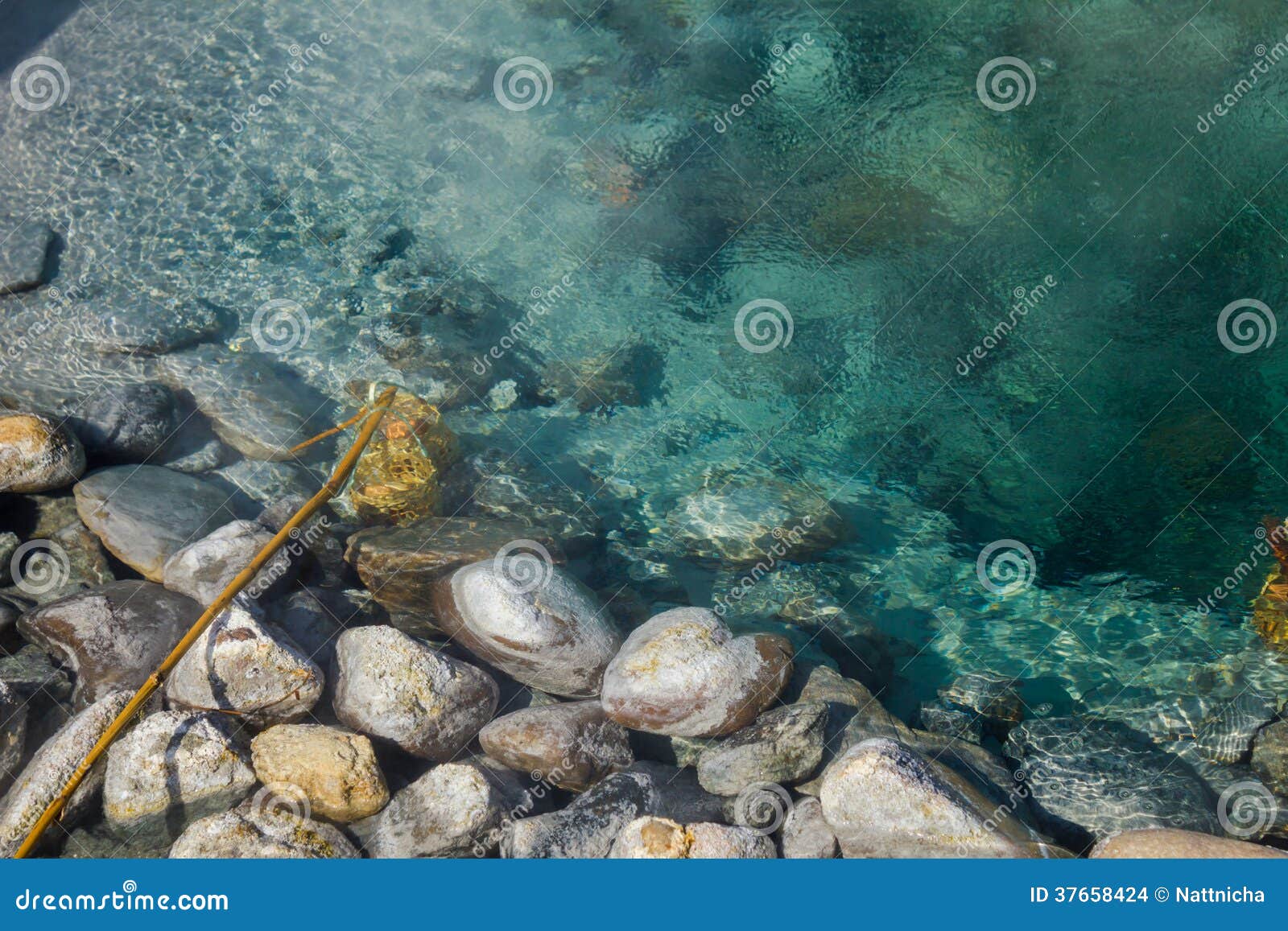 Hot spring pond. stock photo. Image of natural, bubble - 37658424