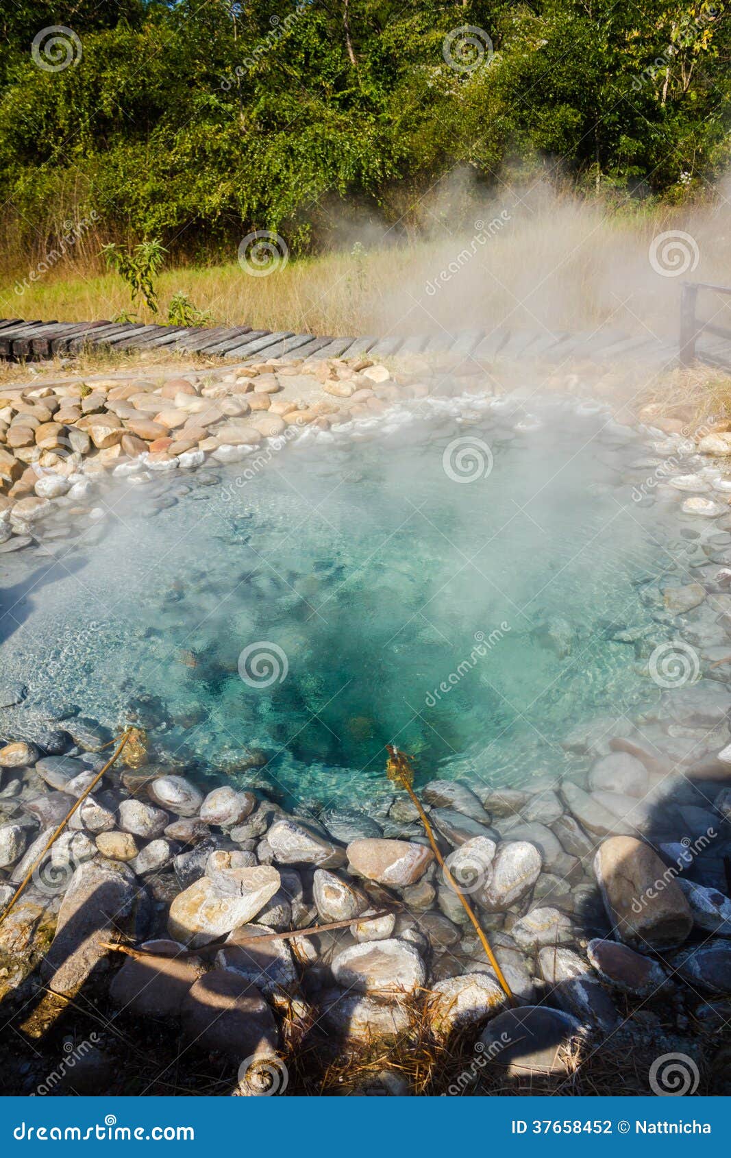 Hot spring pond. stock photo. Image of ground, geology - 37658452