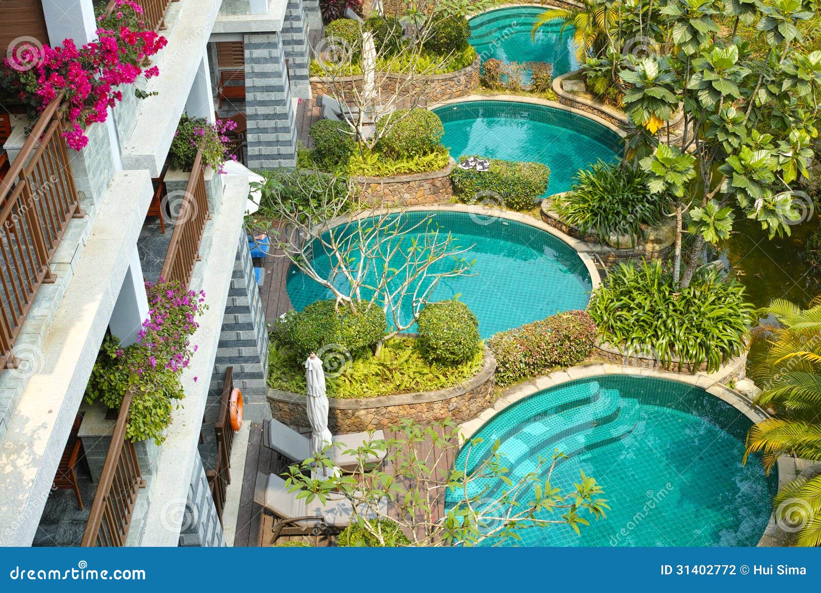 Hot spring pools stock photo. Image of palm, travel, luxury - 31402772