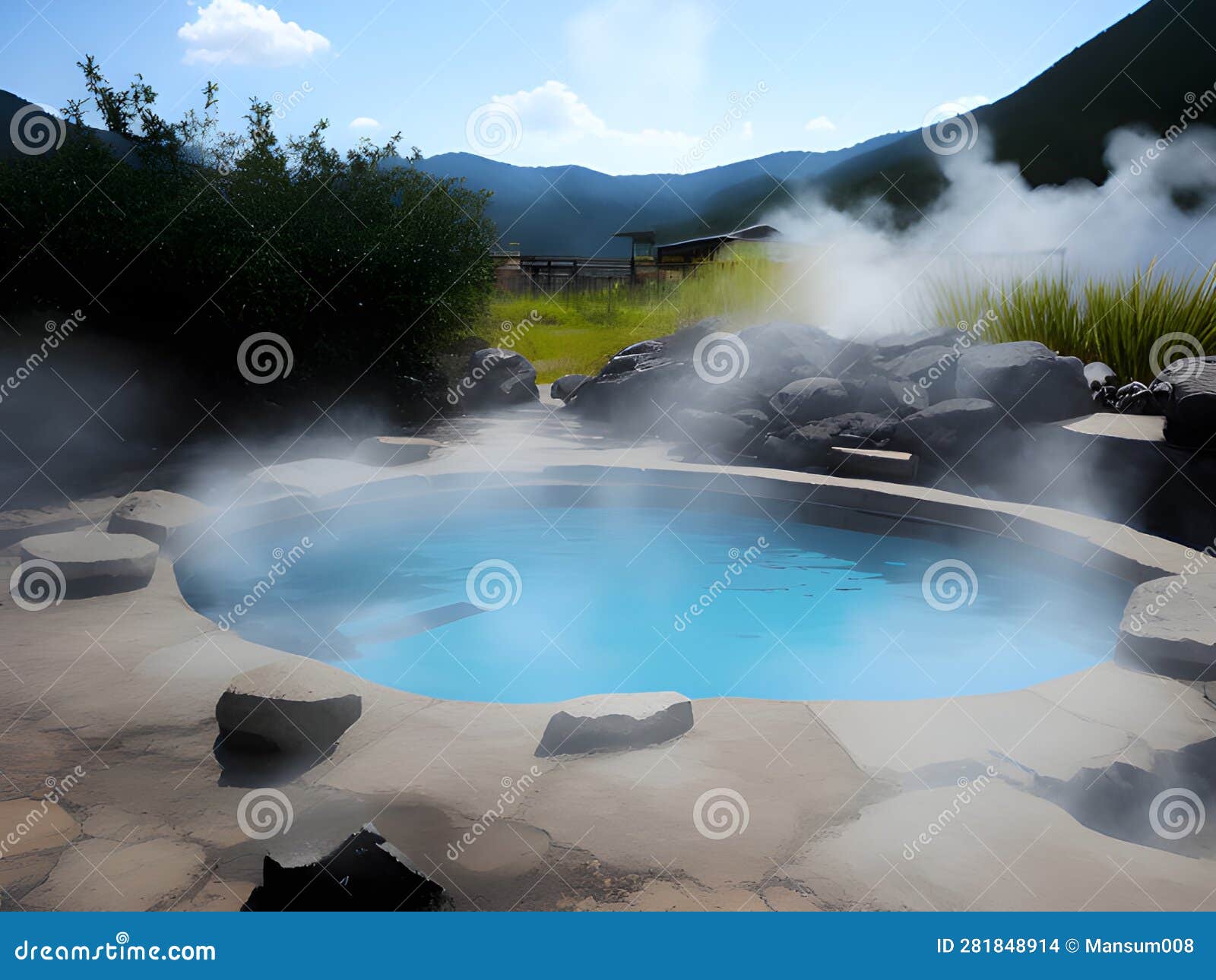 Hot Spring with Steam and Hot Spring Spring, Ai Generated Stock ...