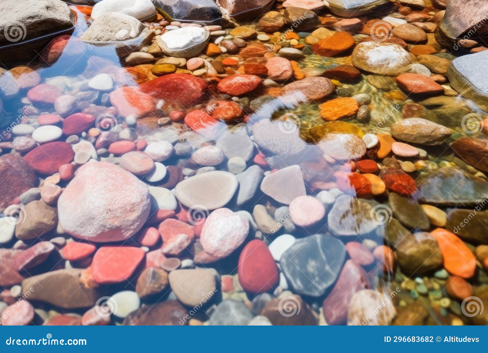 Hot Spring Water Flowing Over Colorful Pebbles Stock Illustration ...