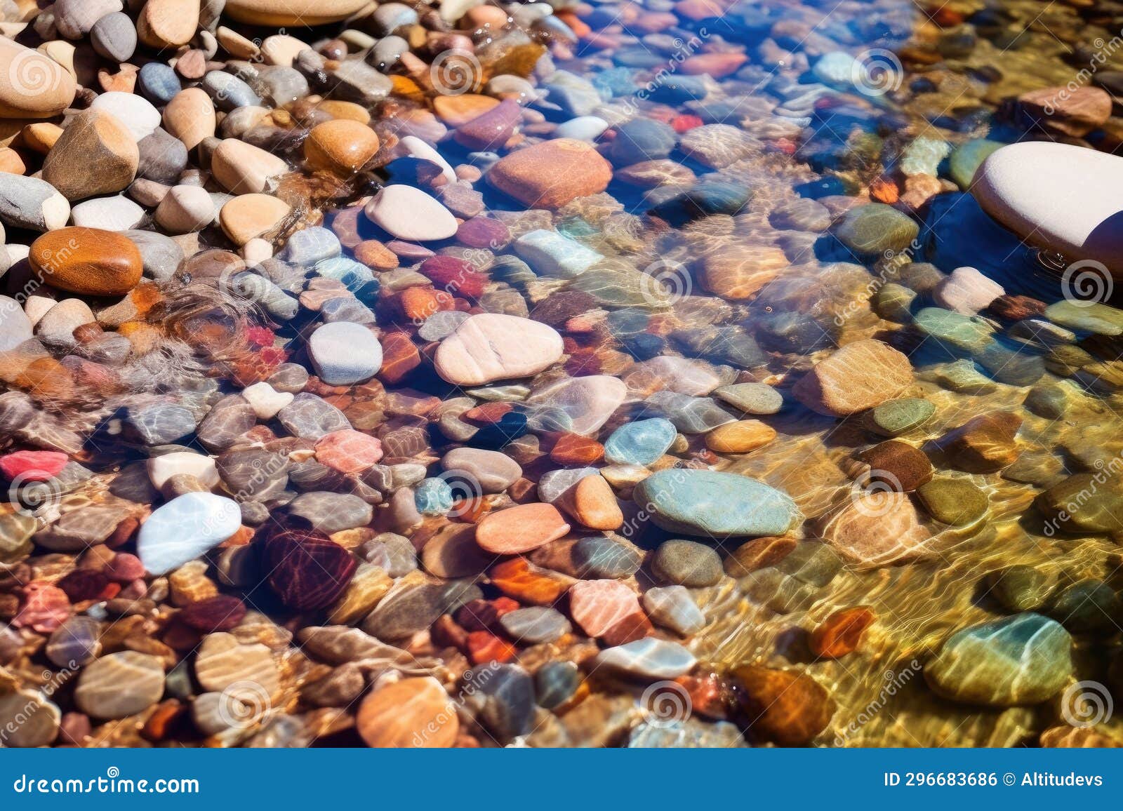 Hot Spring Water Flowing Over Colorful Pebbles Stock Photo - Image of ...