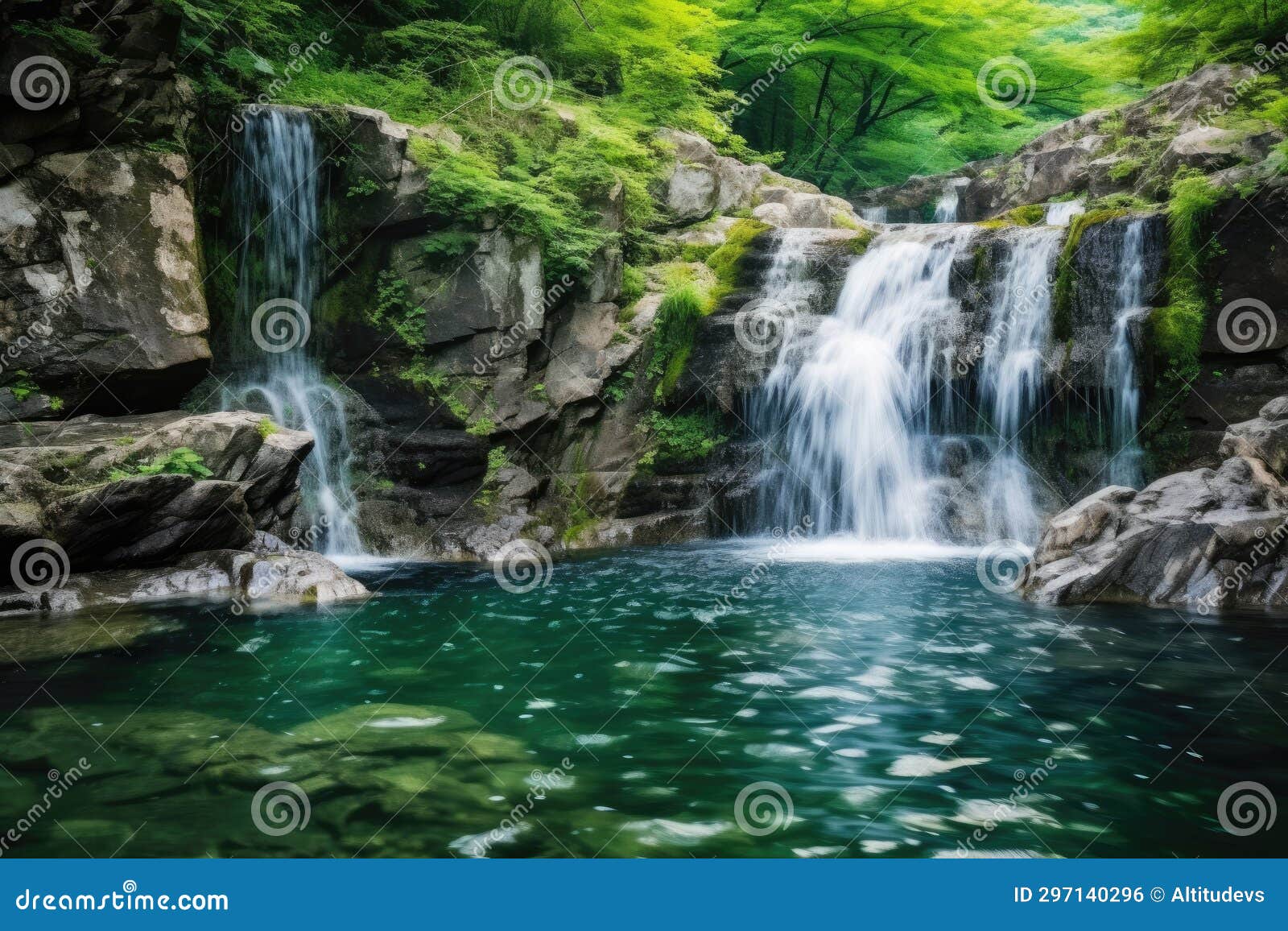 Hot Spring Waterfall Cascading Over Rocks Stock Photo - Image of water ...