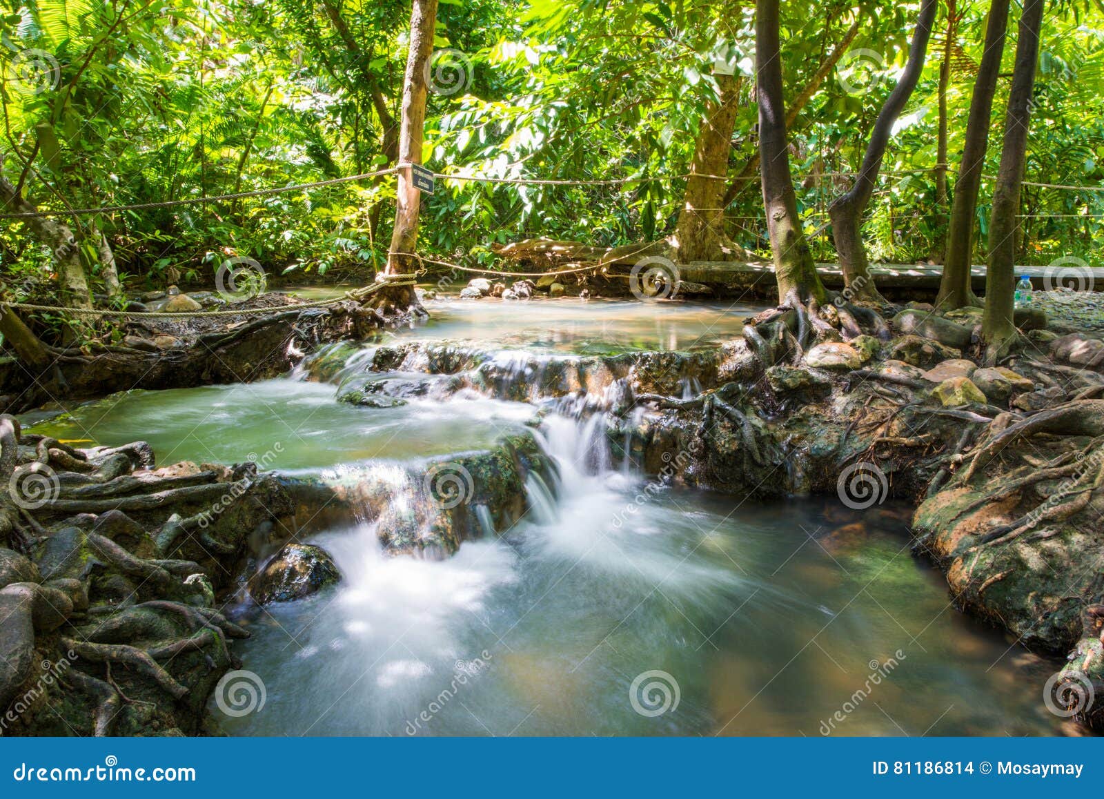 Hot Spring Waterfall at Khlong Thom Nuea, Krabi Stock Photo - Image of ...