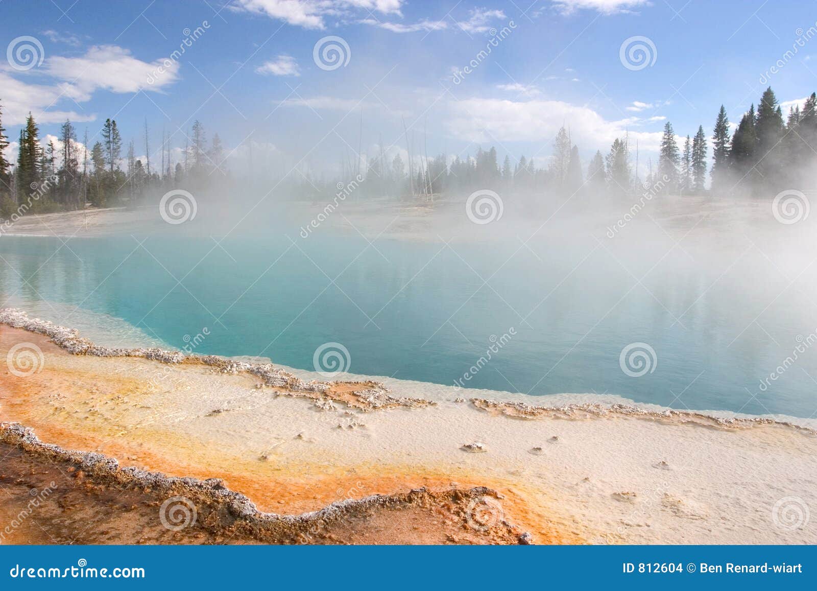 Hot spring in Yellowstone stock photo. Image of clear, scenic - 812604