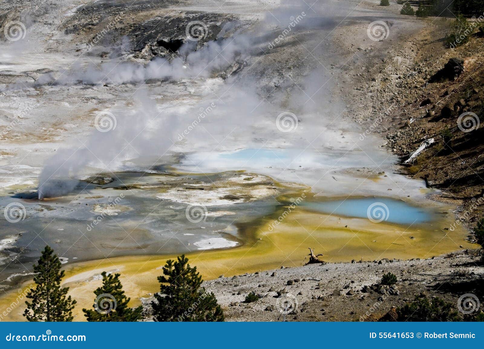 Hot spring, Yellowstone stock image. Image of masterpiece - 55641653