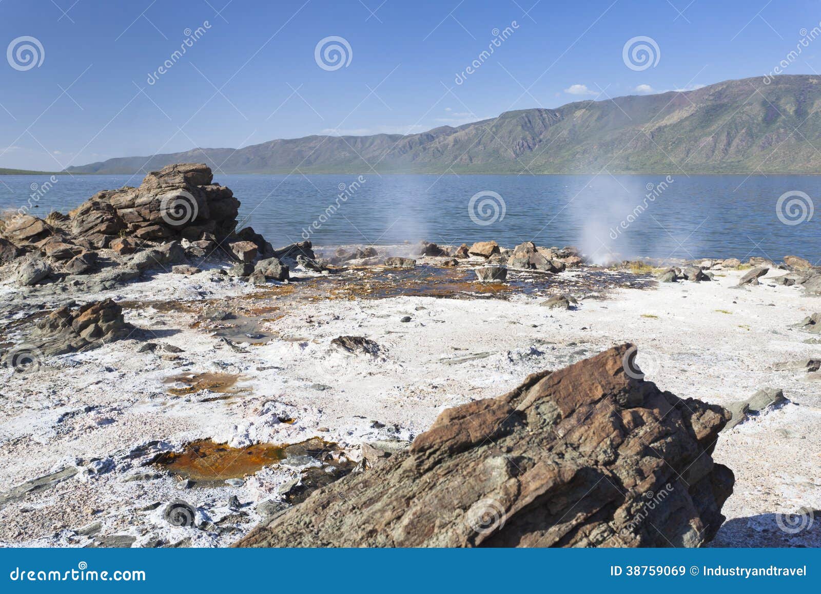 Hot Springs at Lake Bogoria in Kenya. Stock Image - Image of rocks ...