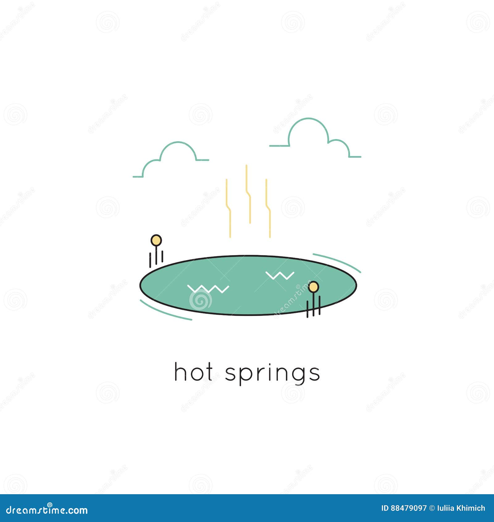 Hot Springs linje symbol vektor illustrationer. Illustration av symbol ...