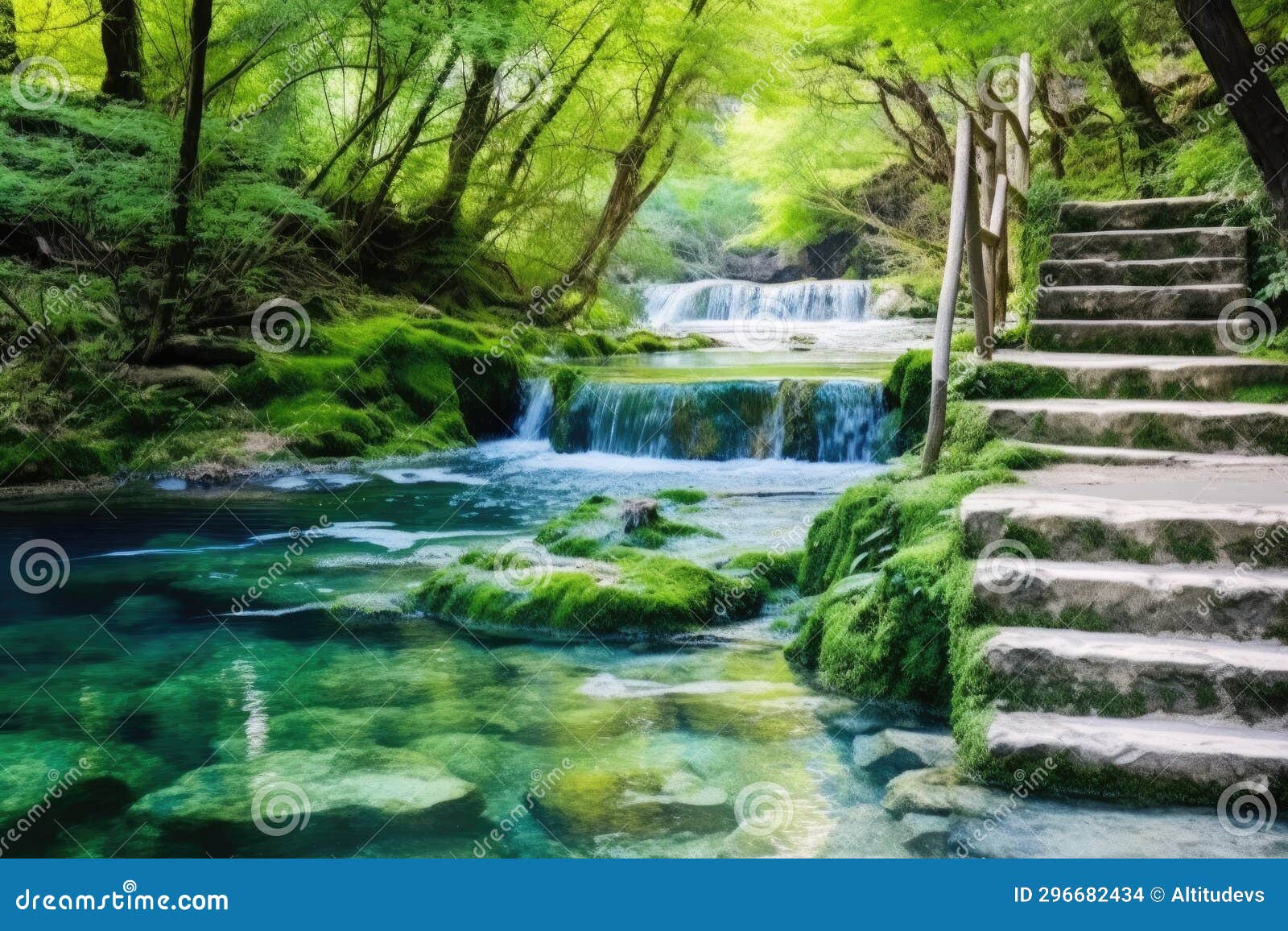 Hot Springs with Natural Stone Steps Stock Photo - Image of travel ...
