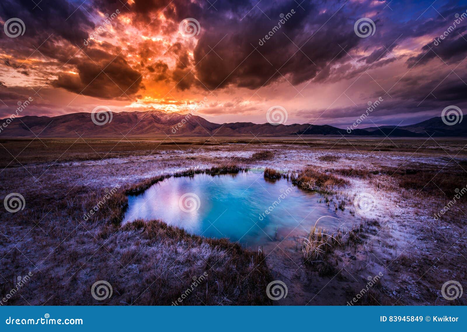 Hot Springs Nevada Ruby Valley after Sunset Stock Image - Image of ...