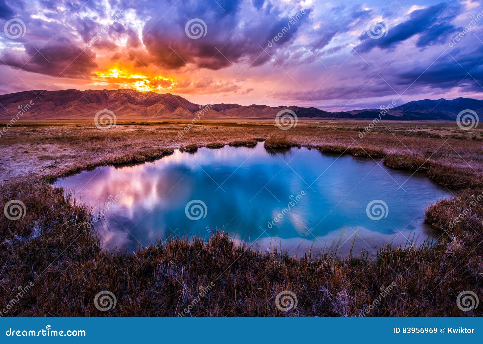 Hot Springs Nevada Ruby Valley after Sunset Stock Image - Image of ...