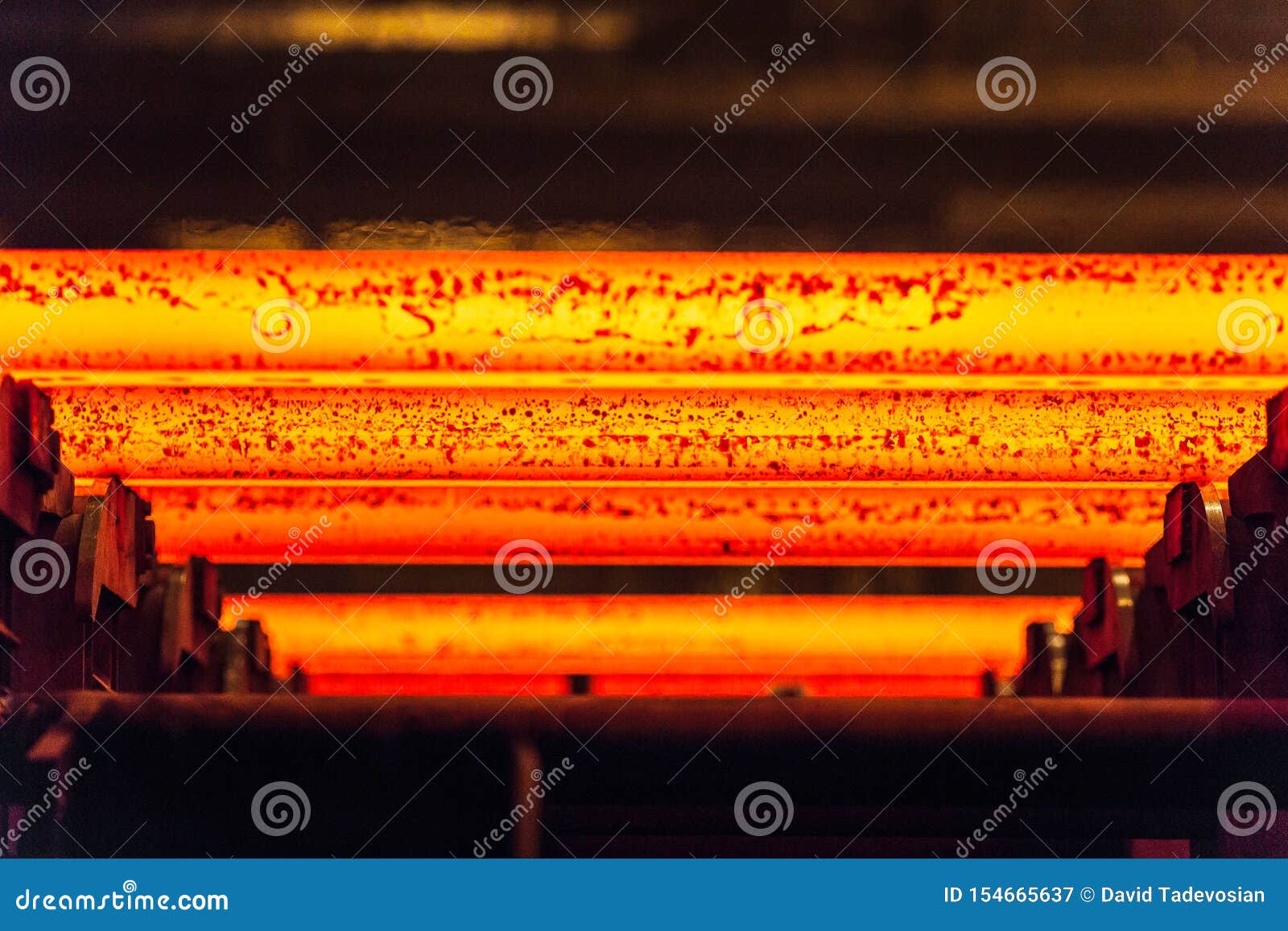Hot Square Steel Bloom on the Roll-table Stock Image - Image of fabric ...