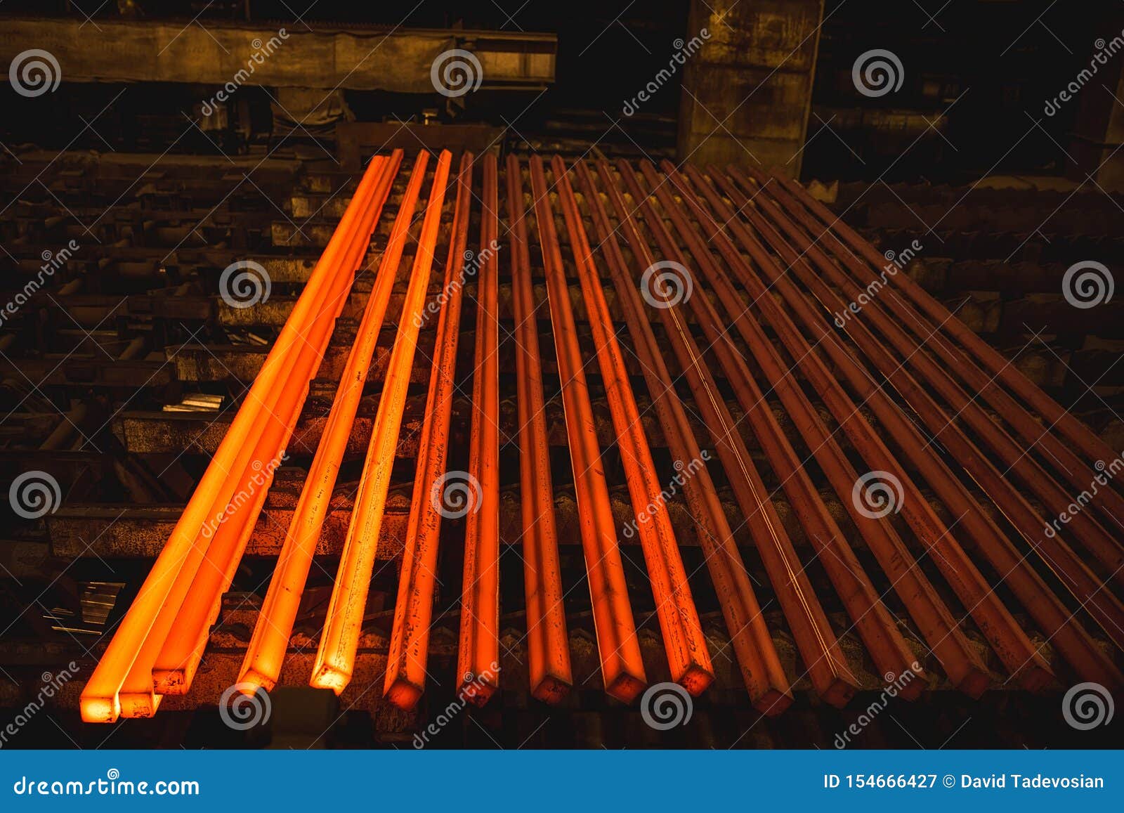 Hot Square Steel Bloom on the Roll-table Stock Image - Image of bright ...
