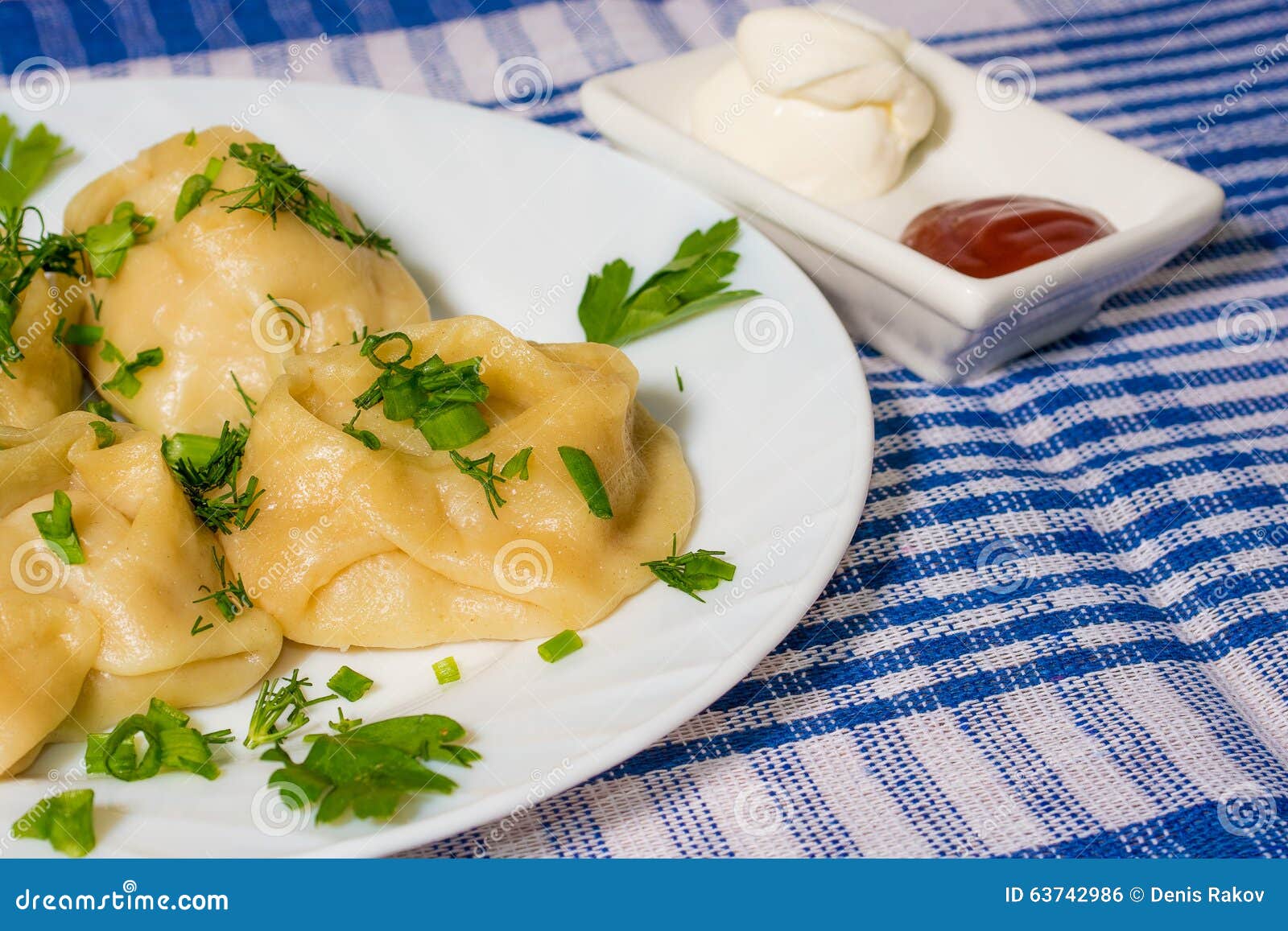 Hot steamed dumplings. stock photo. Image of pelmeni - 63742986