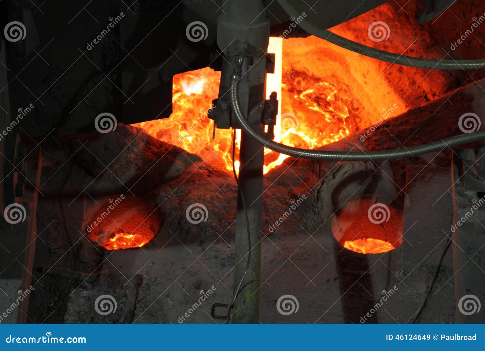 Hot Steel in Continuous Casting Plant. Stock Image - Image of industry ...