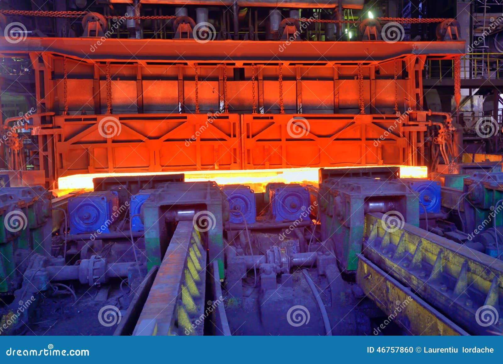 Hot steel from oven stock photo. Image of conveyor, orange - 46757860