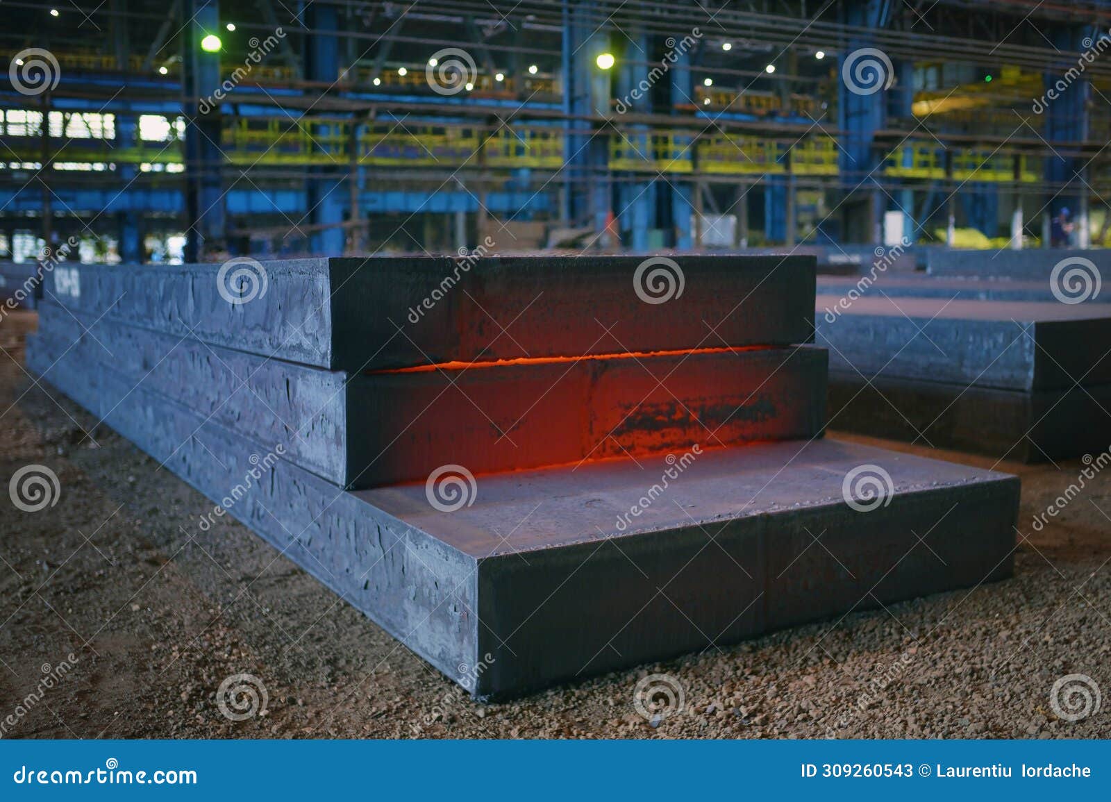Hot Steel Plate in Steel Plant Stock Image - Image of intensive, burner ...