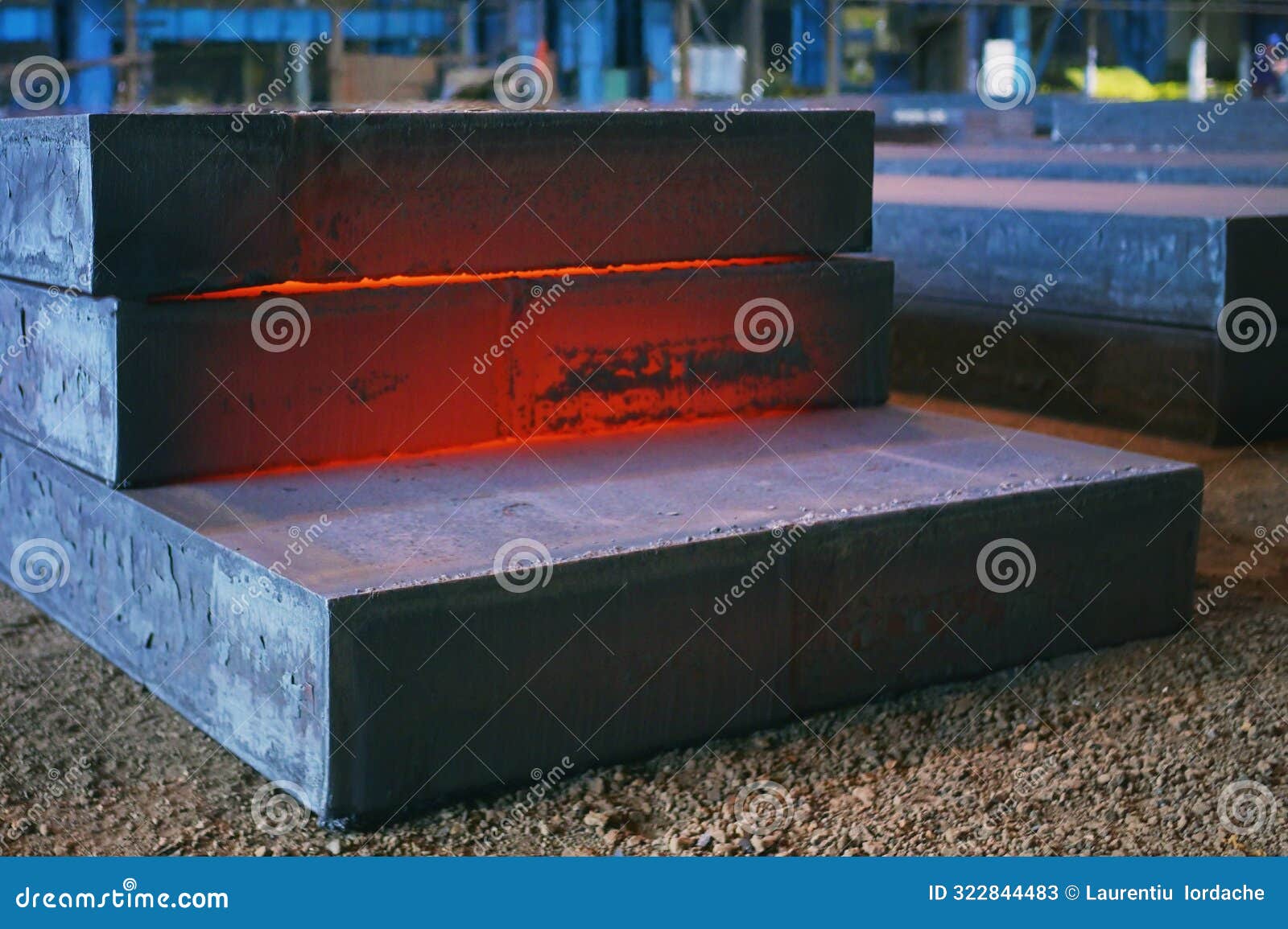Hot Steel Plate or Slabs in Plant Stock Image - Image of pollution ...