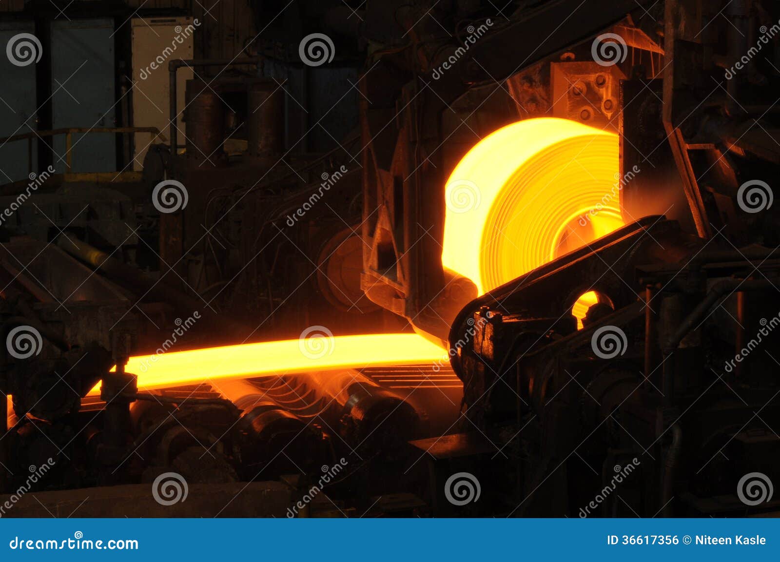 Steel Roll stock photo. Image of heat, molten, furnace - 36617356