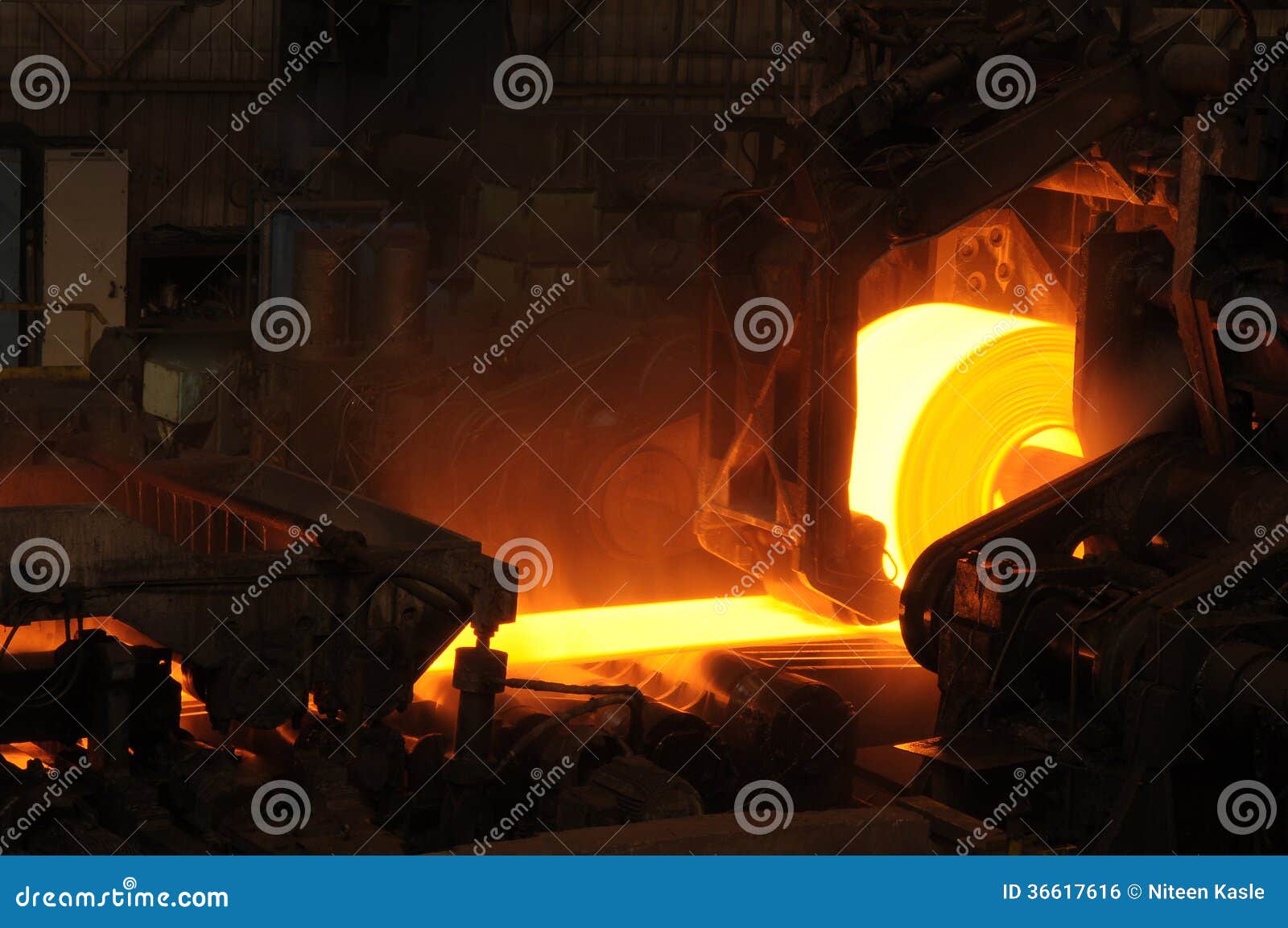Hot Steel Roll stock photo. Image of fire, burner, color - 36617616