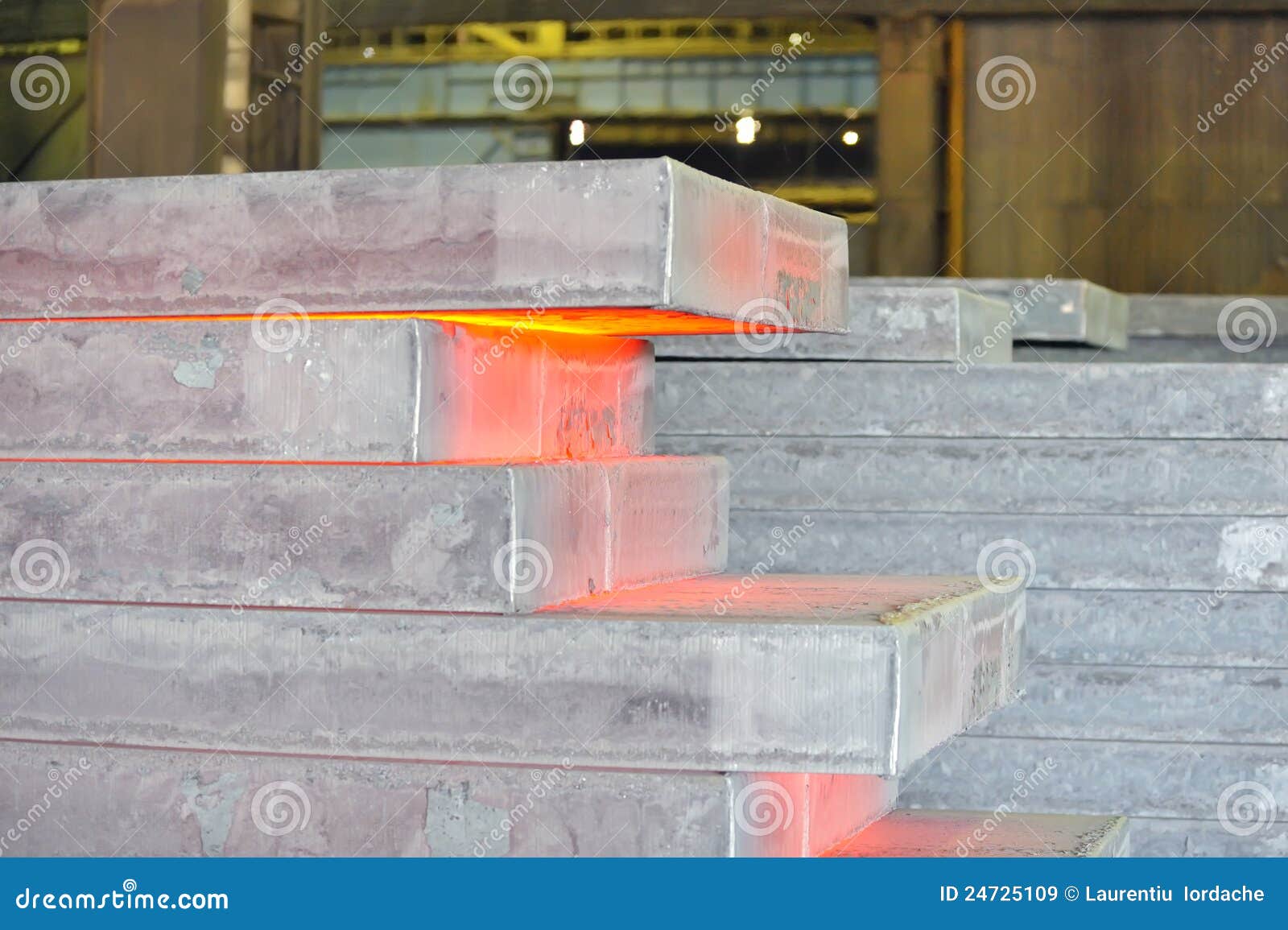 Hot steel stack stock image. Image of burner, industry - 24725109