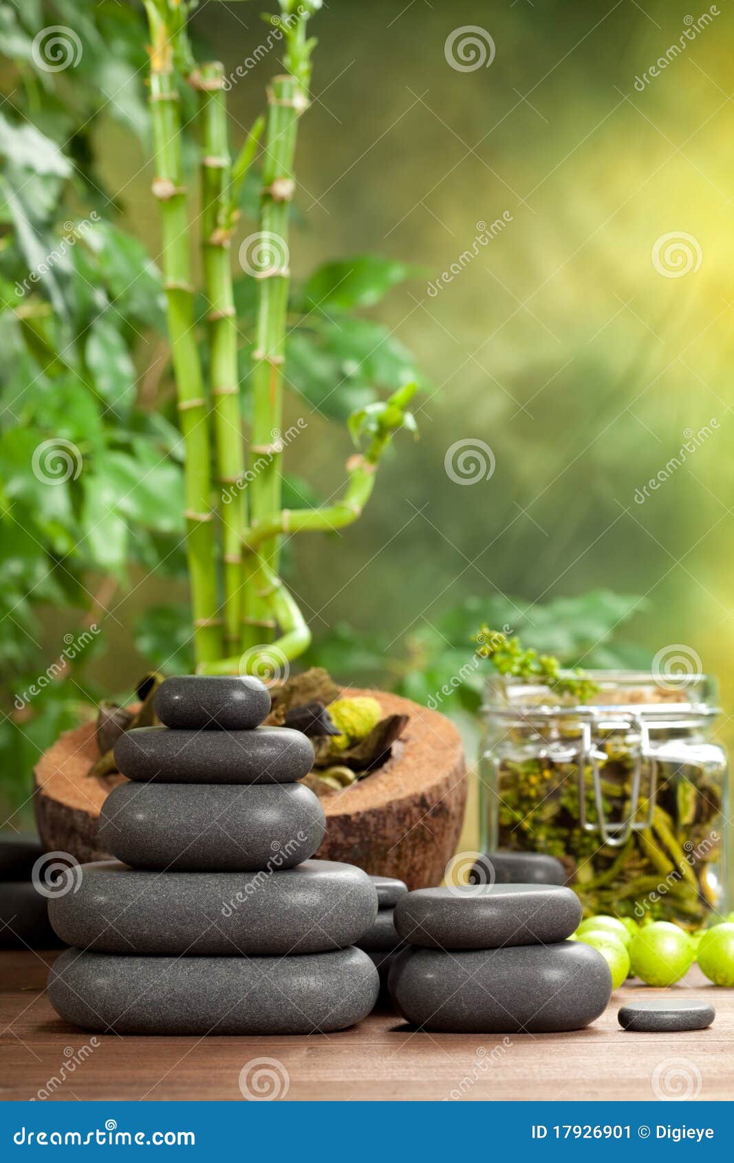 Hot Stones on Bamboo Background Stock Image - Image of tools, natural ...