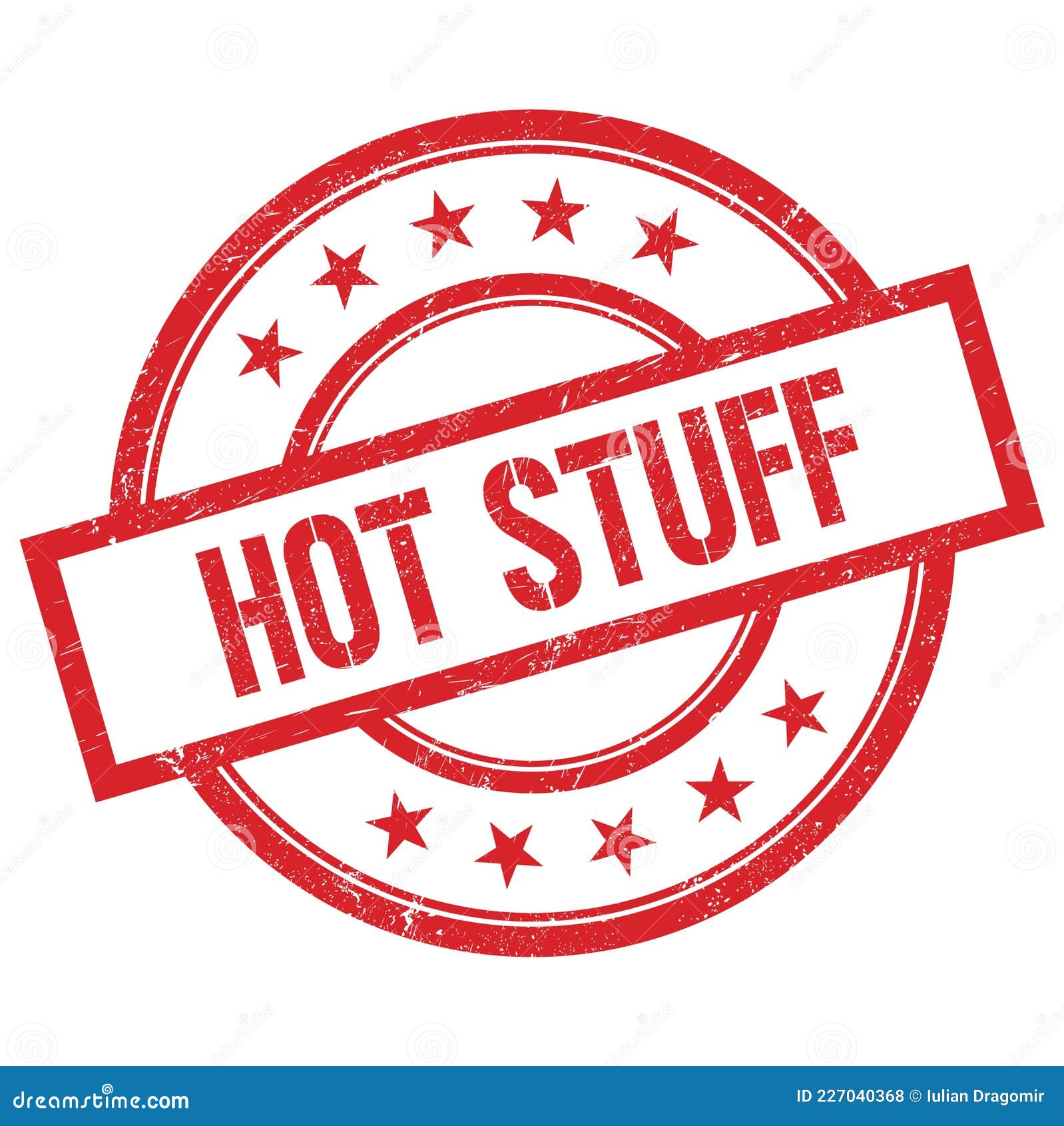 HOT STUFF Text Written on Red Vintage Round Stamp Stock Illustration ...
