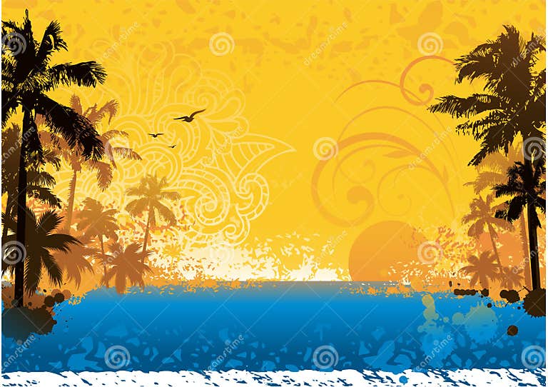 Hot summer background stock vector. Illustration of cloud - 14436854