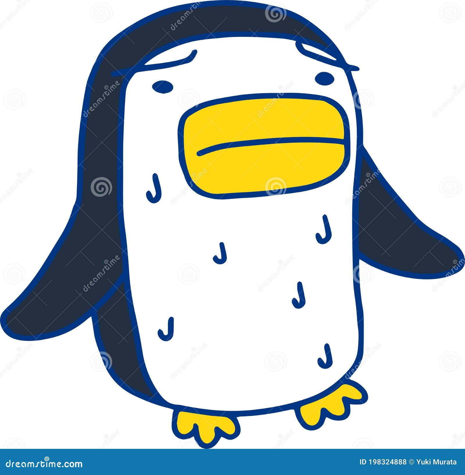Hot Summer Black Penguin with Sweating Stock Vector - Illustration of ...